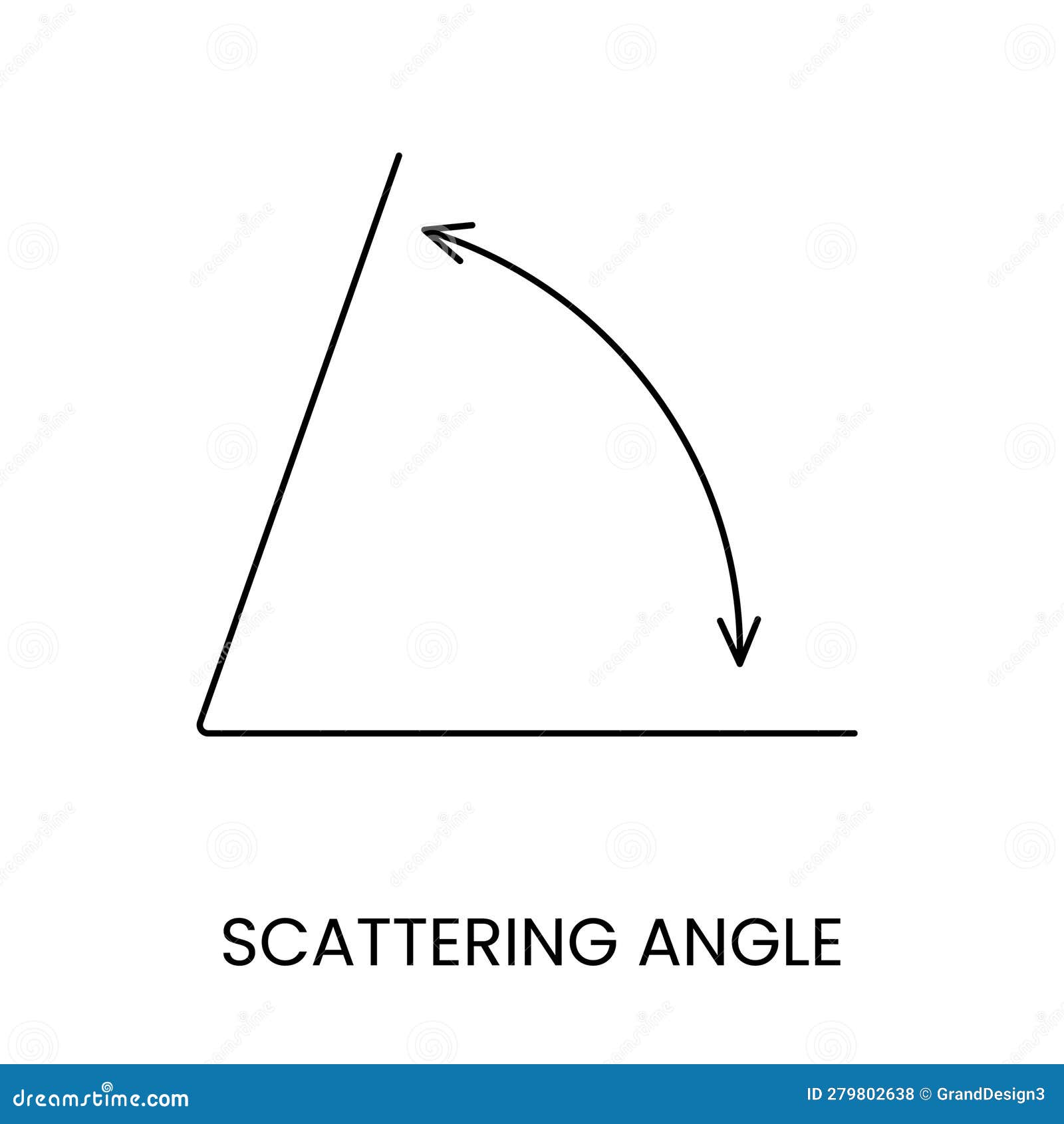 Vector Icon Representing Light Dispersion Angle, Scattering Angle ...