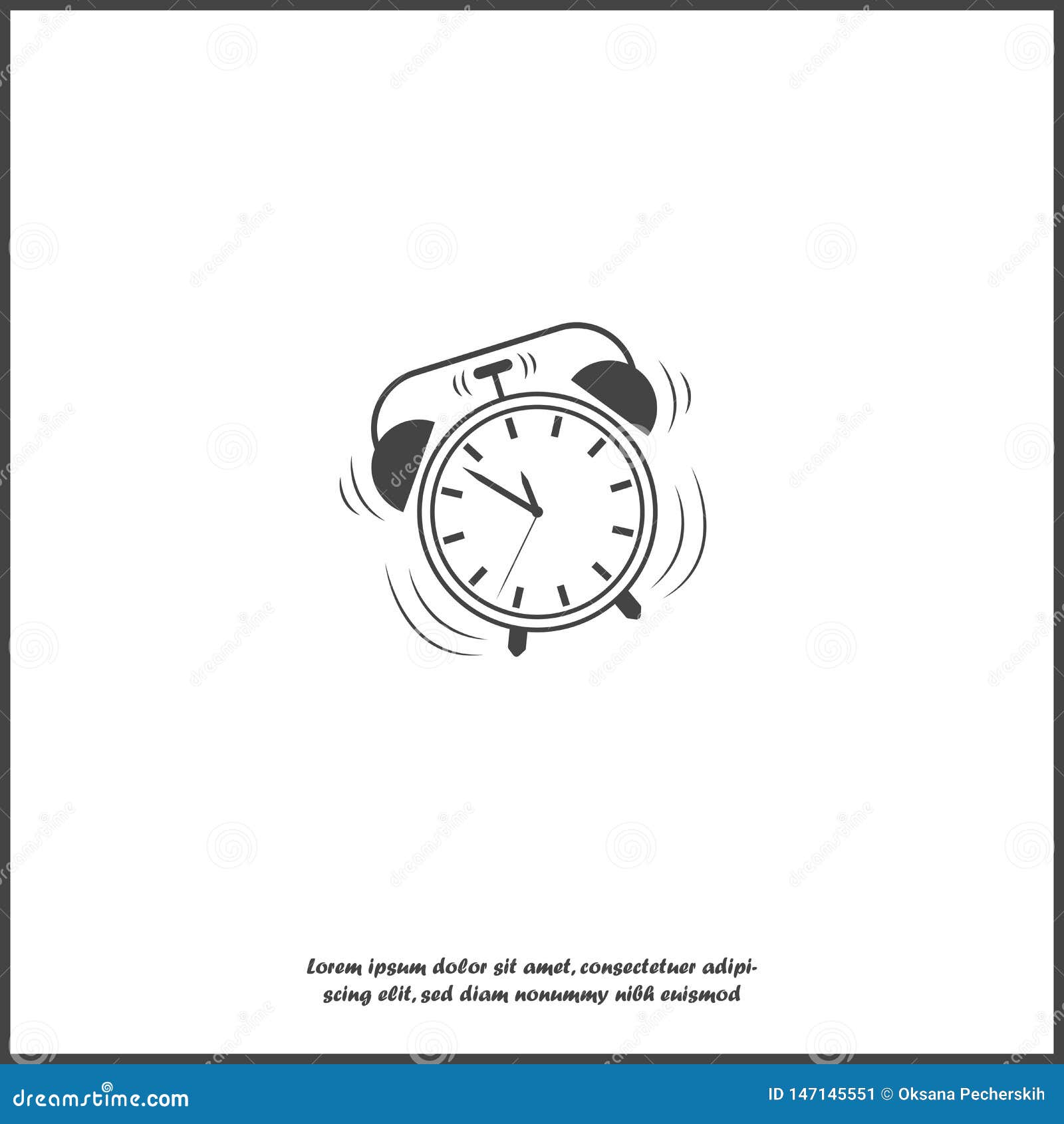 Vector Icon Ringing Alarm Clock on White Isolated Background Stock ...