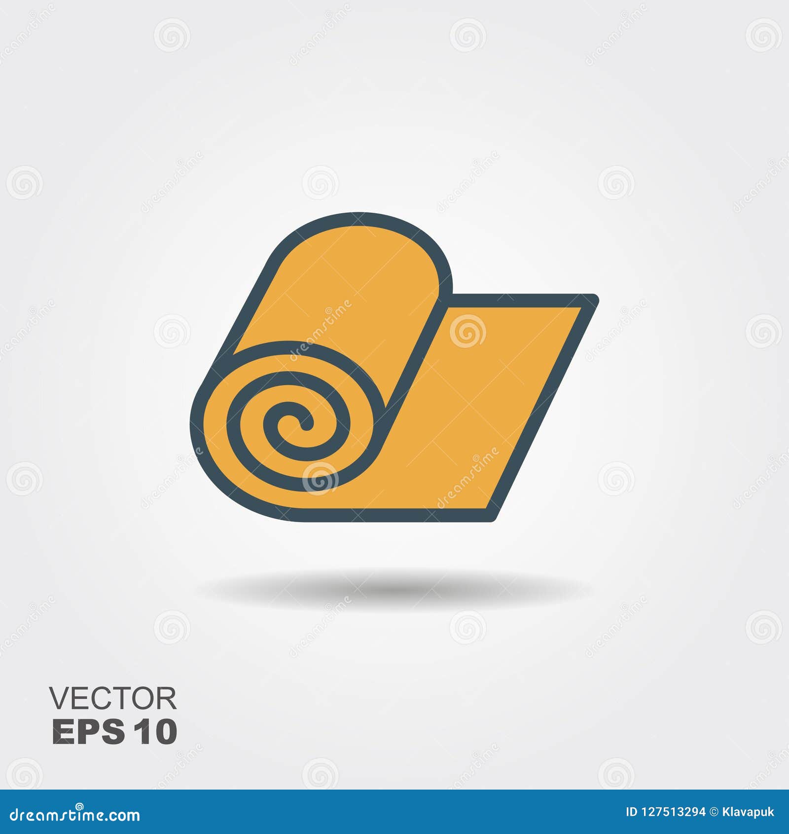 Vector Icon of Roll of Fabric, Paper or Carpet Roll Stock Vector ...