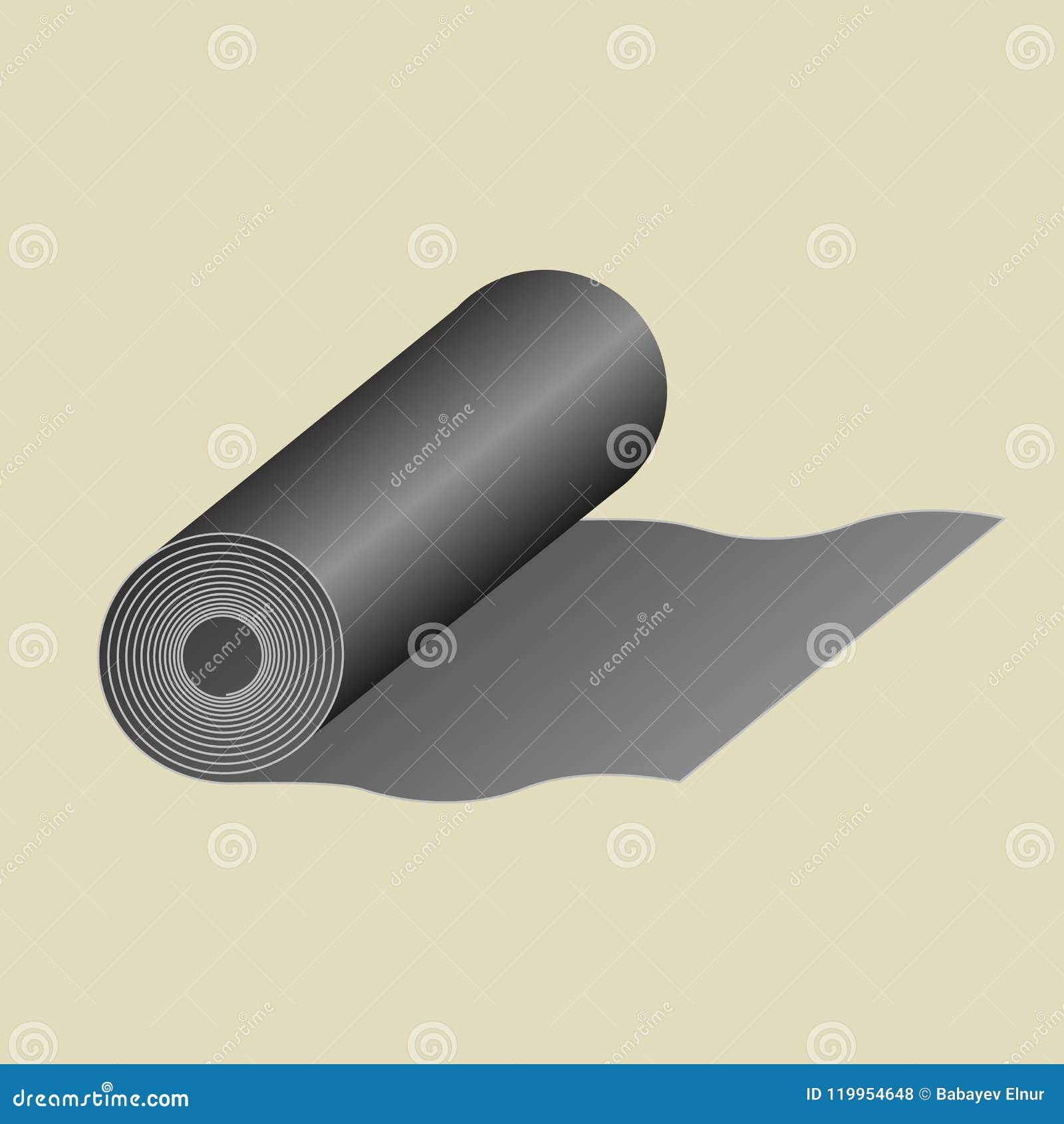 Vector Icon of Roll of Fabric or Paper Roll. Textile Roll Icon of ...