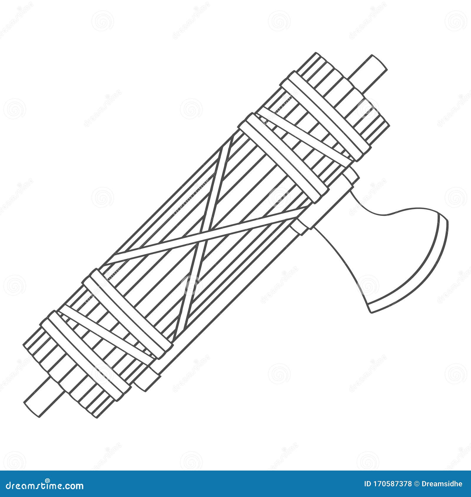 Icon with Roman Fasces stock vector. Illustration of fascesn - 170587378