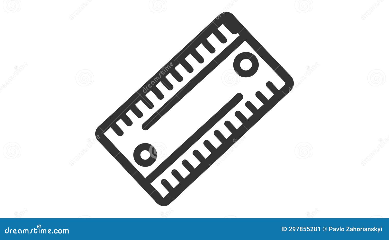 Vector Icon of Ruler on White Background Stock Vector - Illustration of ...