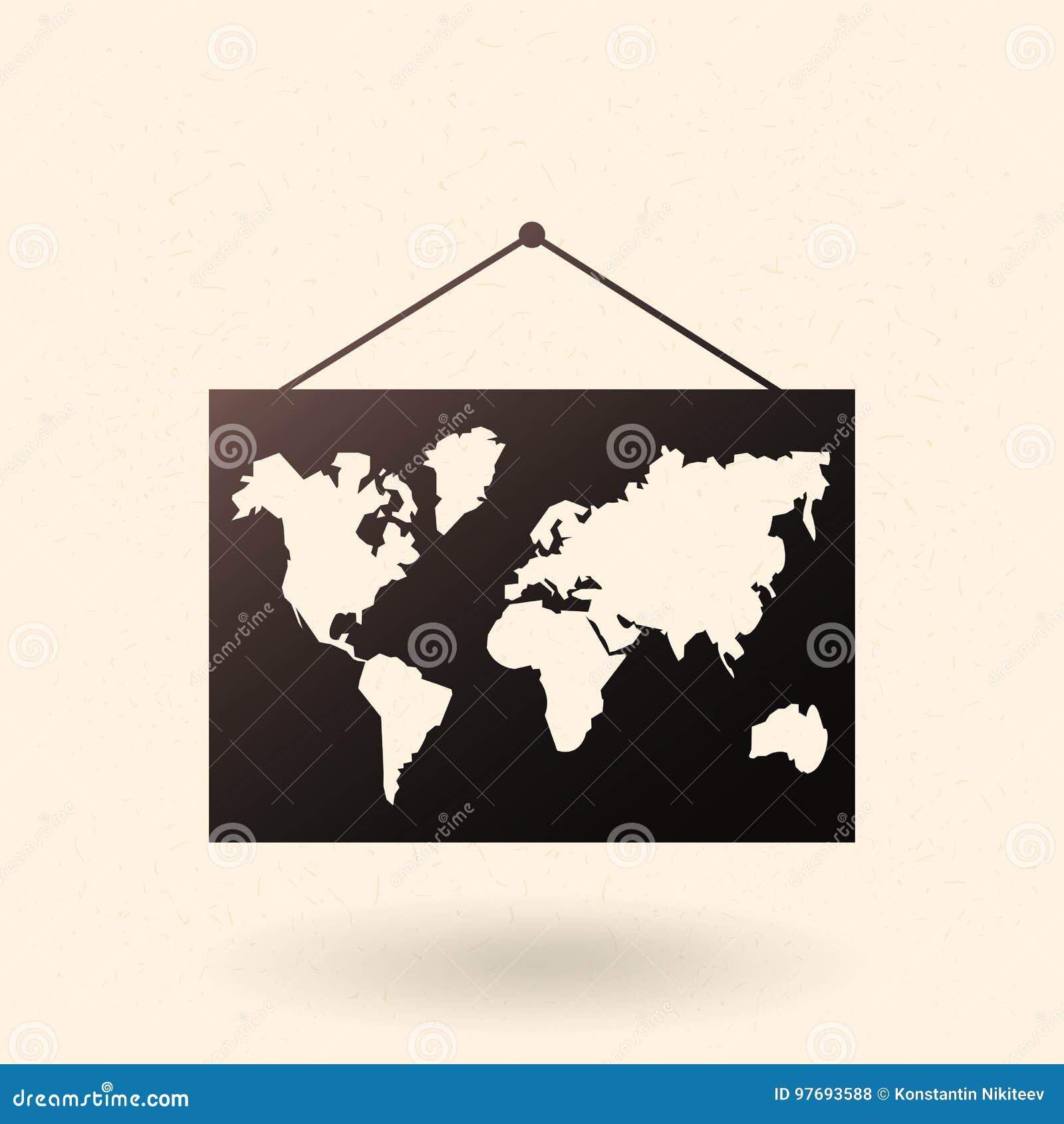 Vector Icon - School Geographical Map Stock Vector - Illustration of ...