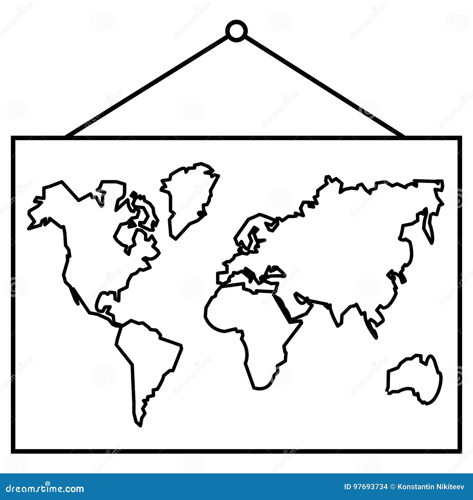Vector Icon - School Geographical Map Stock Vector - Illustration of ...