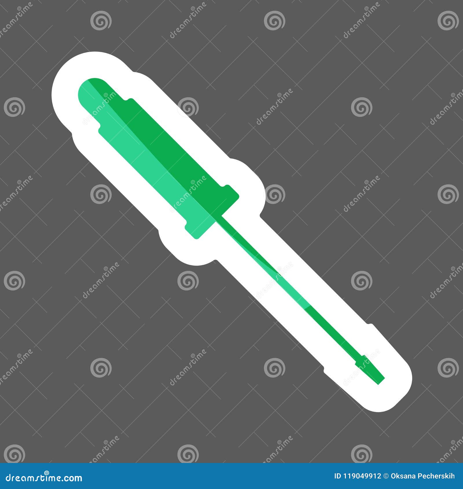 Vector Icon Screwdriver on Colored Sticker. Layers Grouped for Stock ...