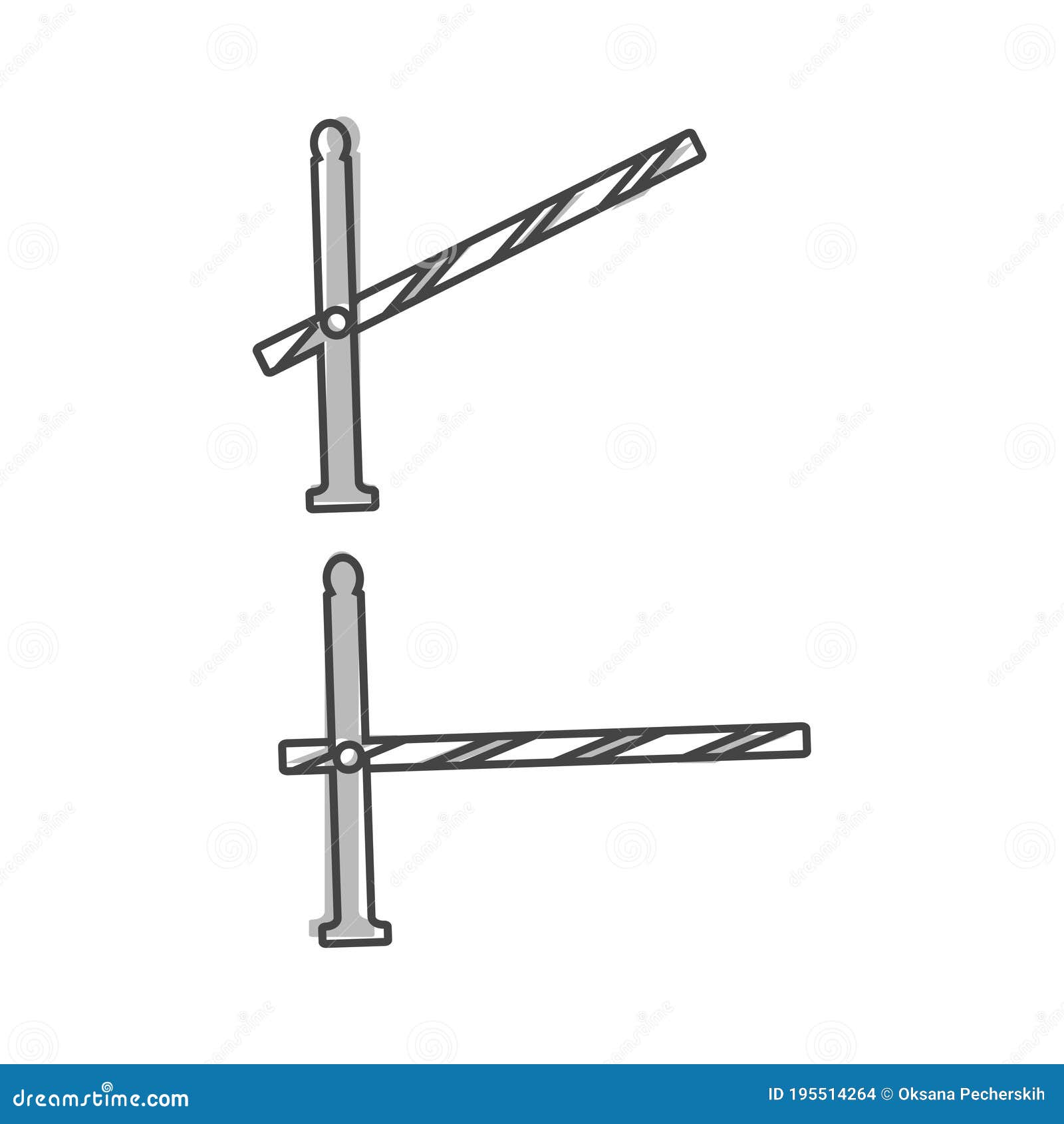 Vector Icon Set of Barrier. the Road Open and Close Barrier Cartoon ...