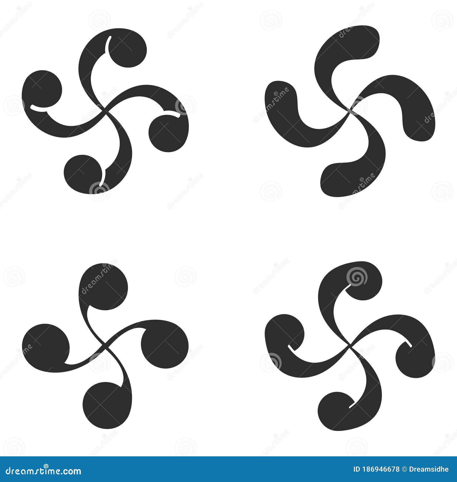 Lauburu Or Red Basque Cross Symbol Royalty-Free Cartoon | CartoonDealer ...