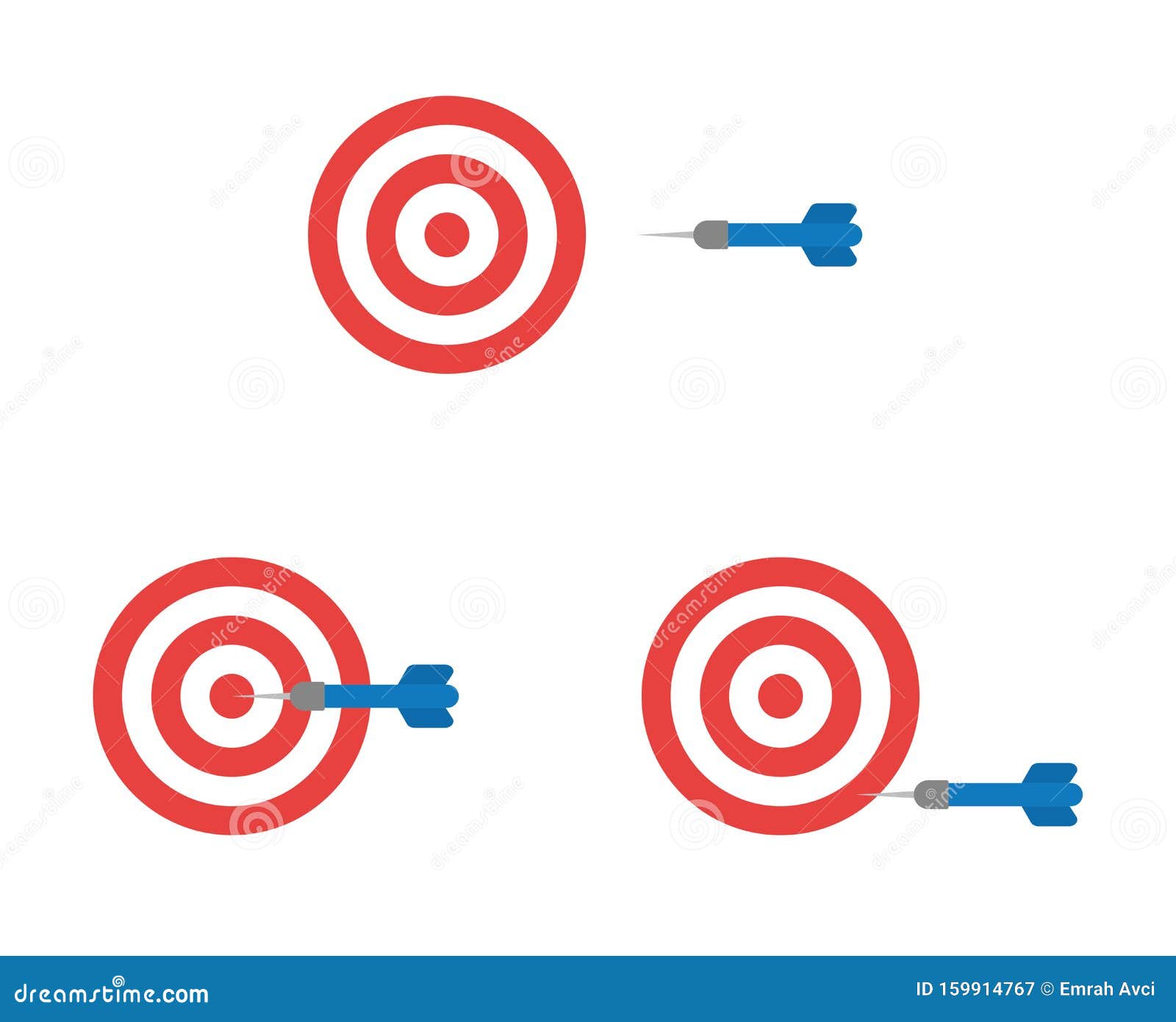 Vector Icon Set of Bulls Eye and Dart, Hit and Miss the Target Stock ... Vector Icon Set of Bulls Eye and Dart, Hit and Miss the Target Stock ...