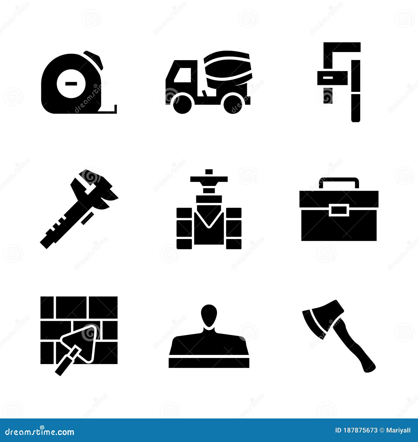 Vector Icons Set of Construction, Repair in Flat Style Stock Vector ...