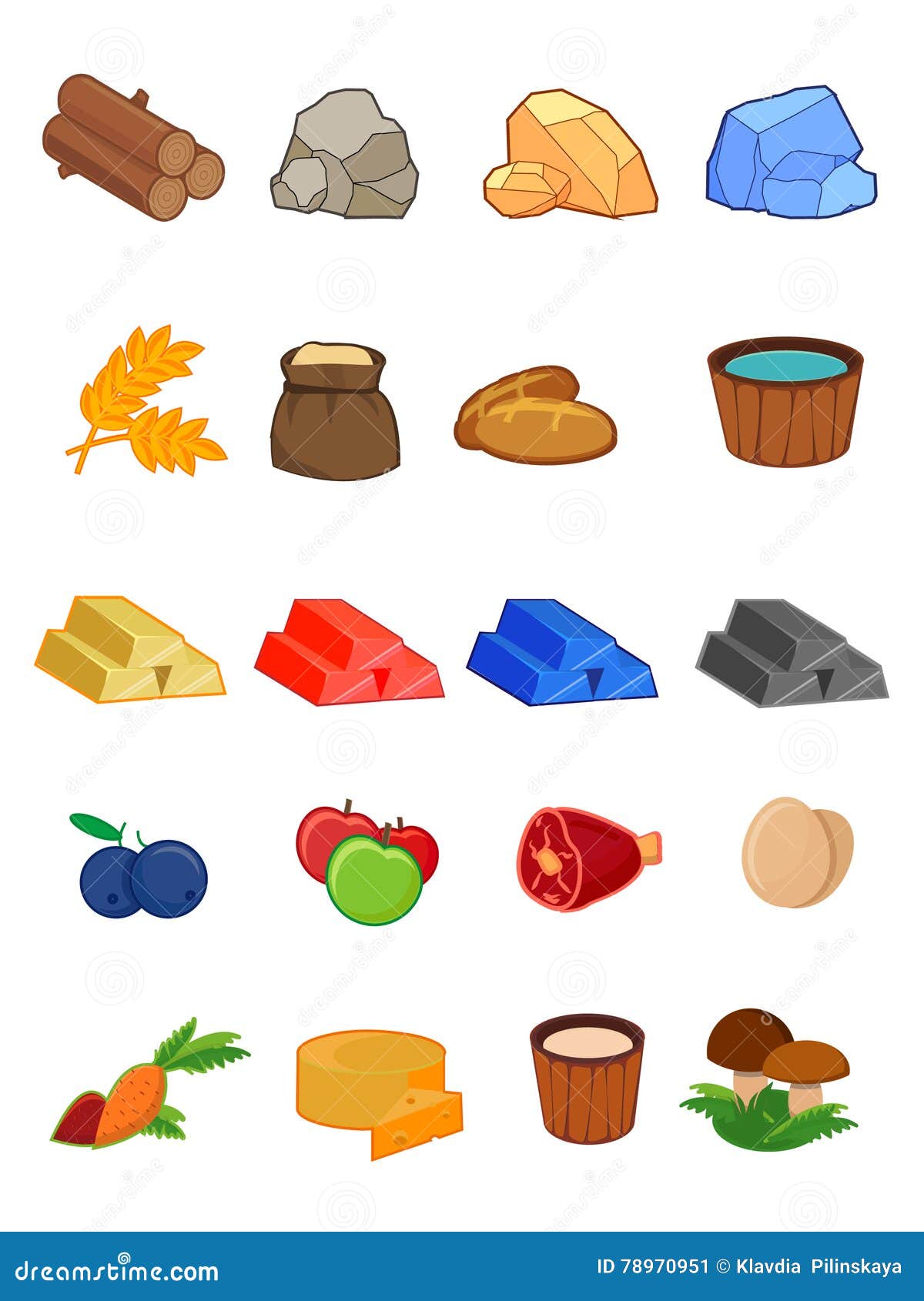 Vector Icon Set for 2d Games, Platformer, the Game Interface, UI ...