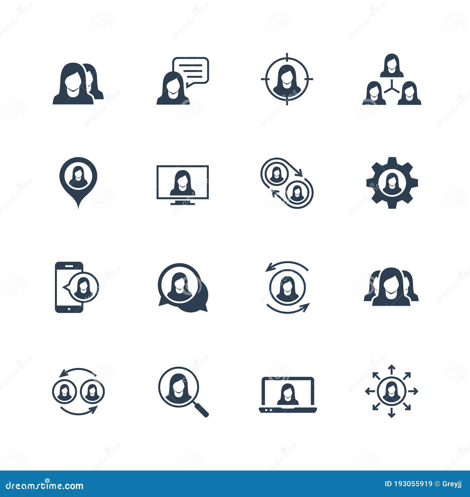 Female User Management Icon. Trendy Flat Vector Female User Management ...