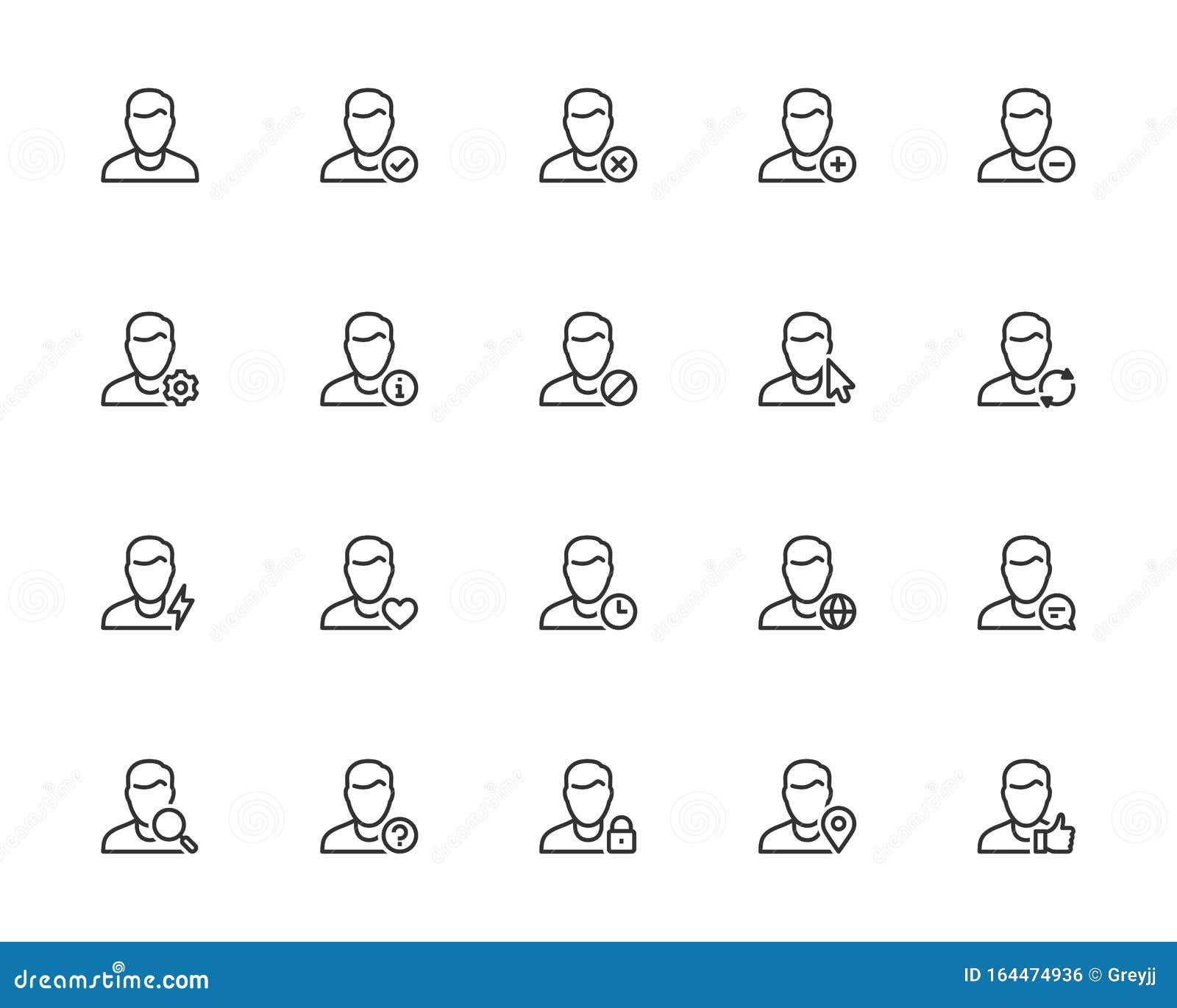 Male User Icon Silhouette Isolated On Light Gray Background Royalty ...