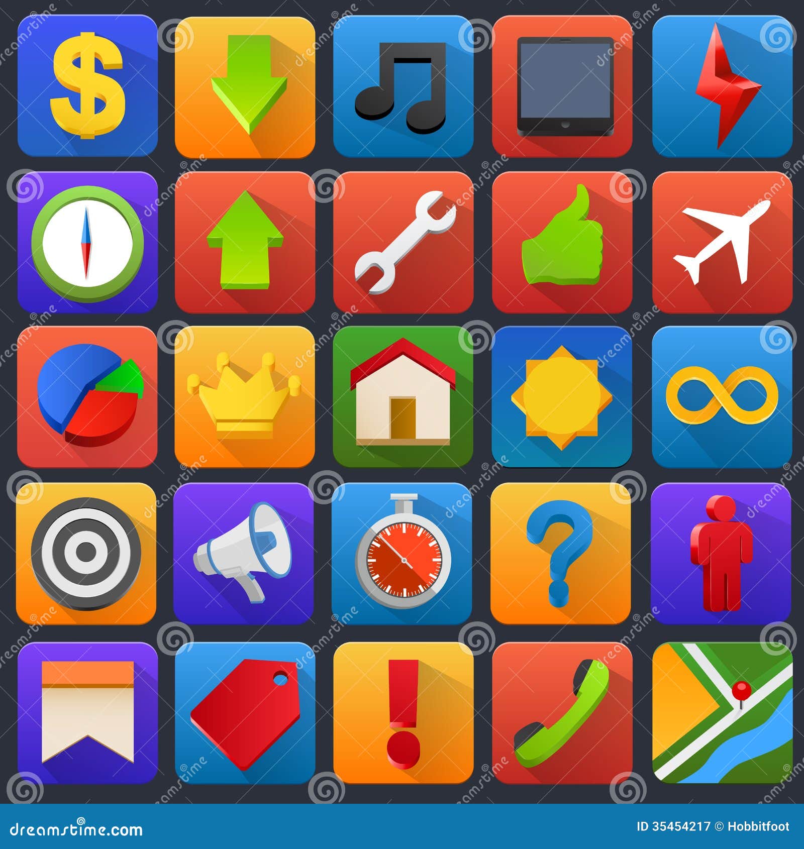 Vector Icon Set. Multimedia, Mobile, Software. Stock Illustration ...