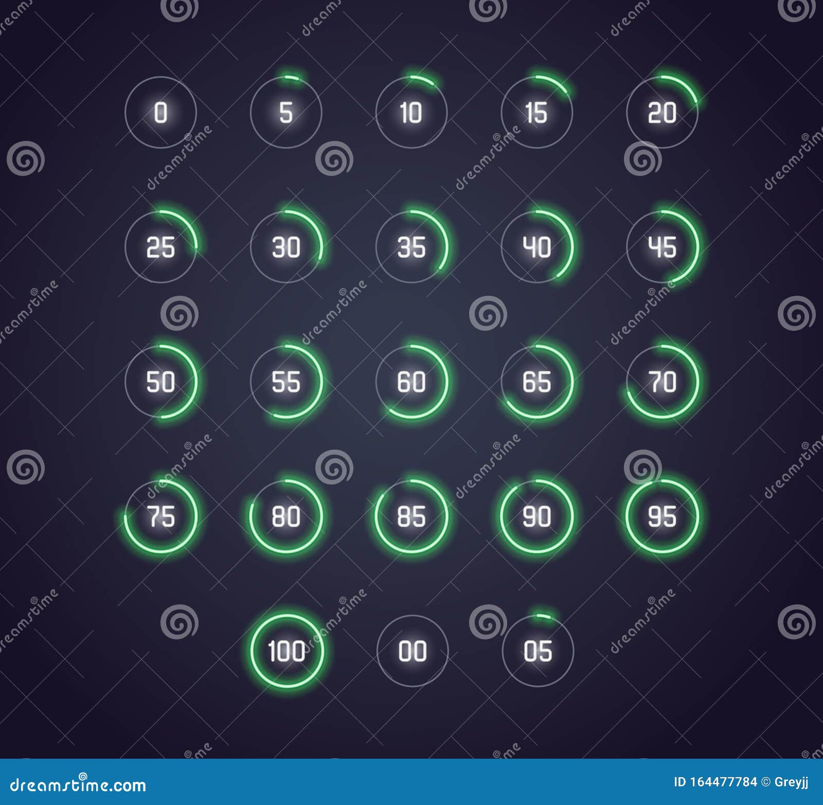 Icons in Neon Style of Loading, Buffering, Progress Wheel in Slices ... Icons in Neon Style of Loading, Buffering, Progress Wheel in Slices ...