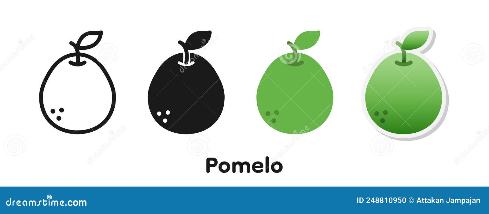 Vector icon set of Pomelo. stock vector. Illustration of isolated ...