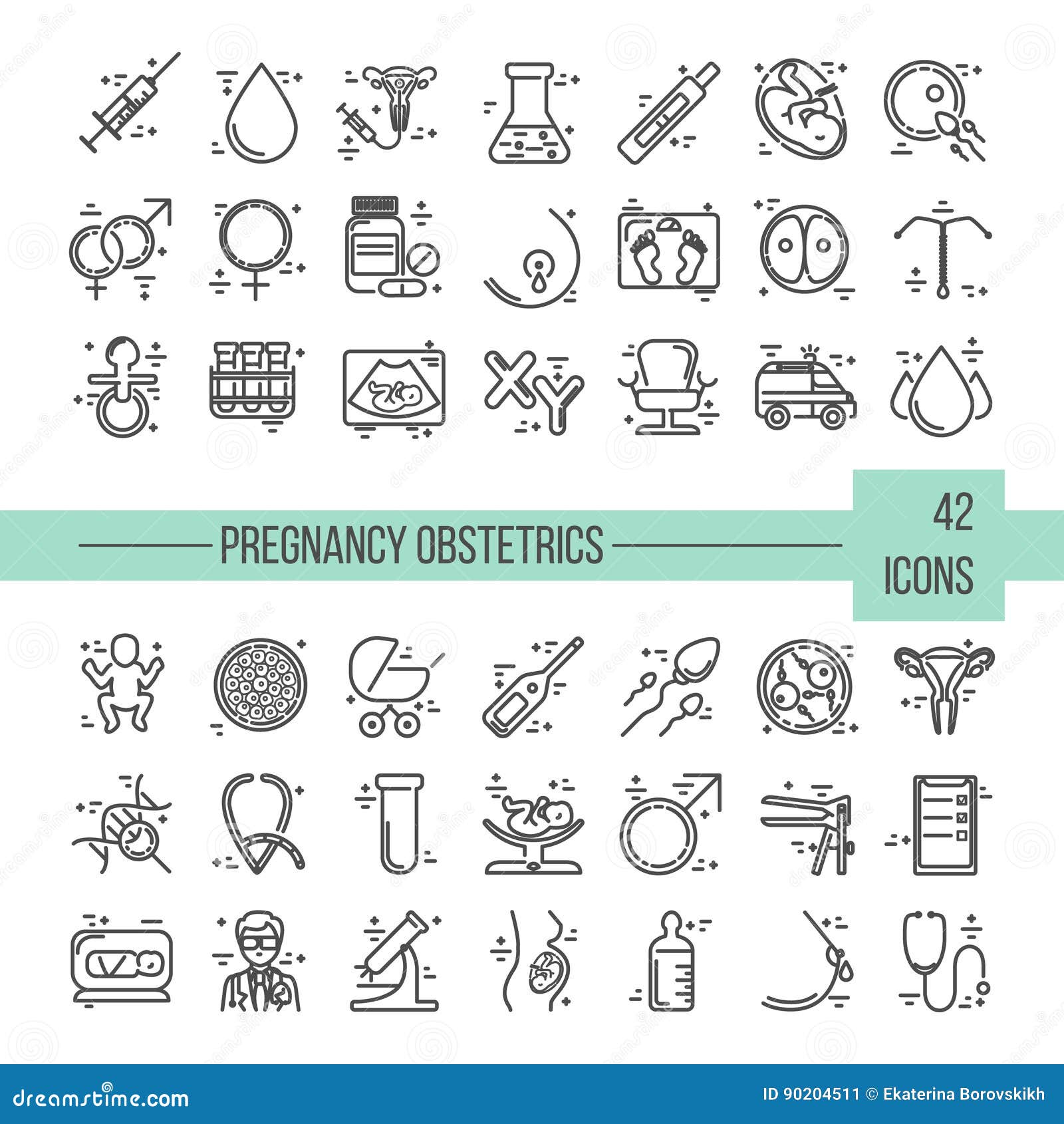 Vector icon set stock vector. Illustration of birth, icon - 90204511