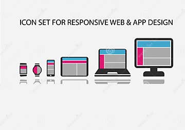 Vector Icon Set for Responsive App Development and Web Development on ...