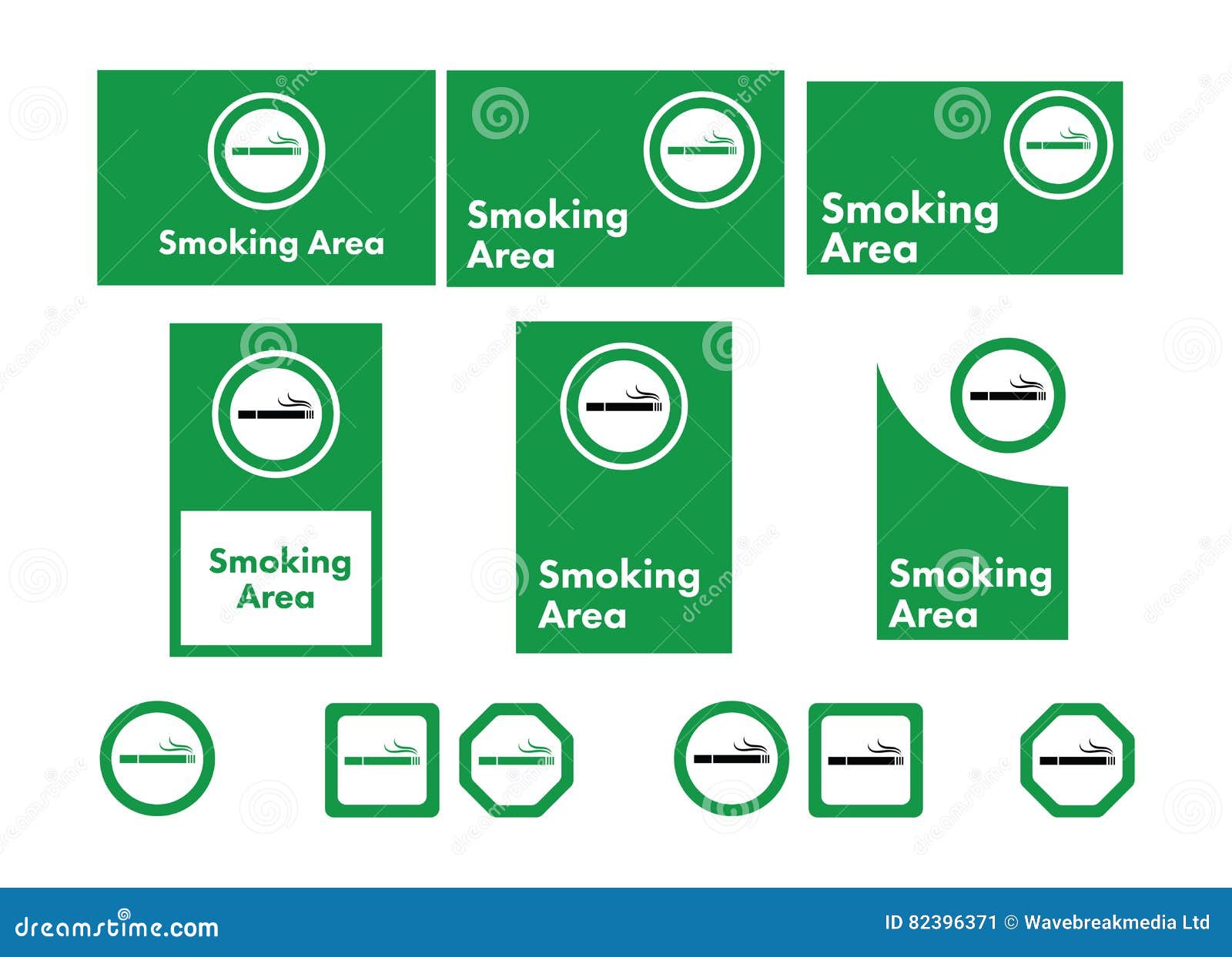 Smoking Allowed Icon. Round Blue Sign With White Pictogram And Black ...
