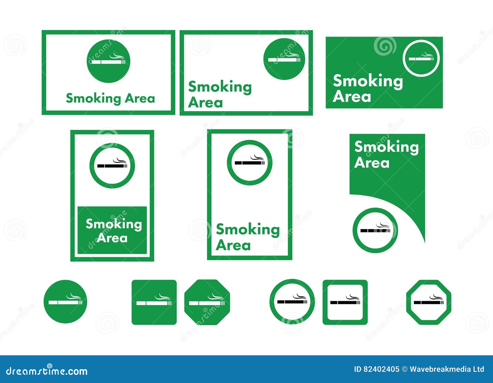 Smoking Allowed Icon. Round Blue Sign With White Pictogram And Black ...
