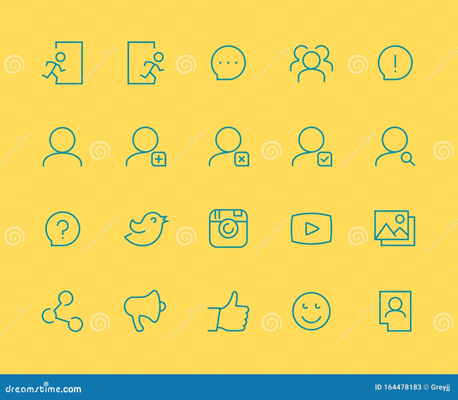 Icon Set for Social Network and Community Sites Stock Vector ...