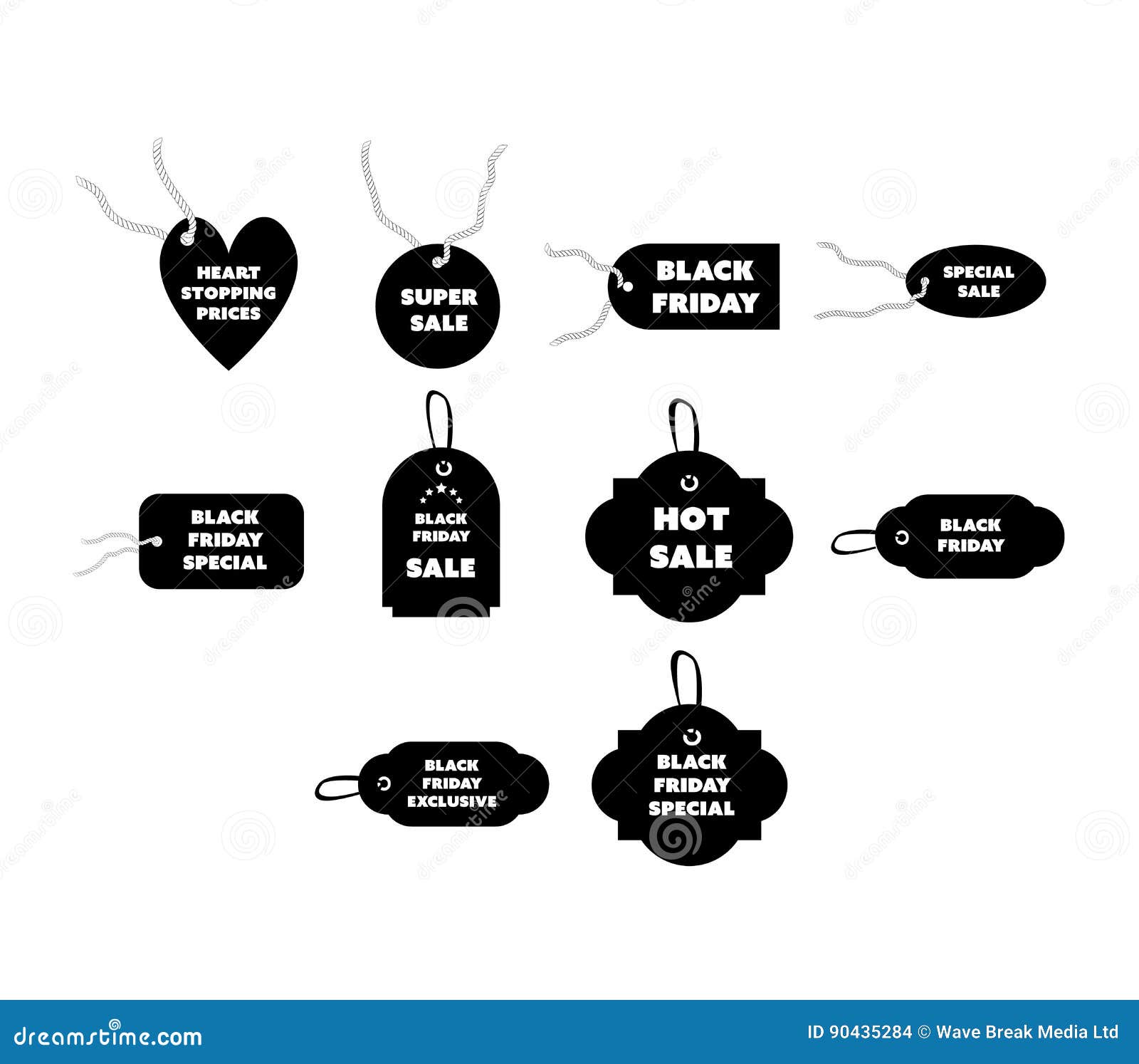 Vector Icon Set of Various Tags Stock Vector - Illustration of ...