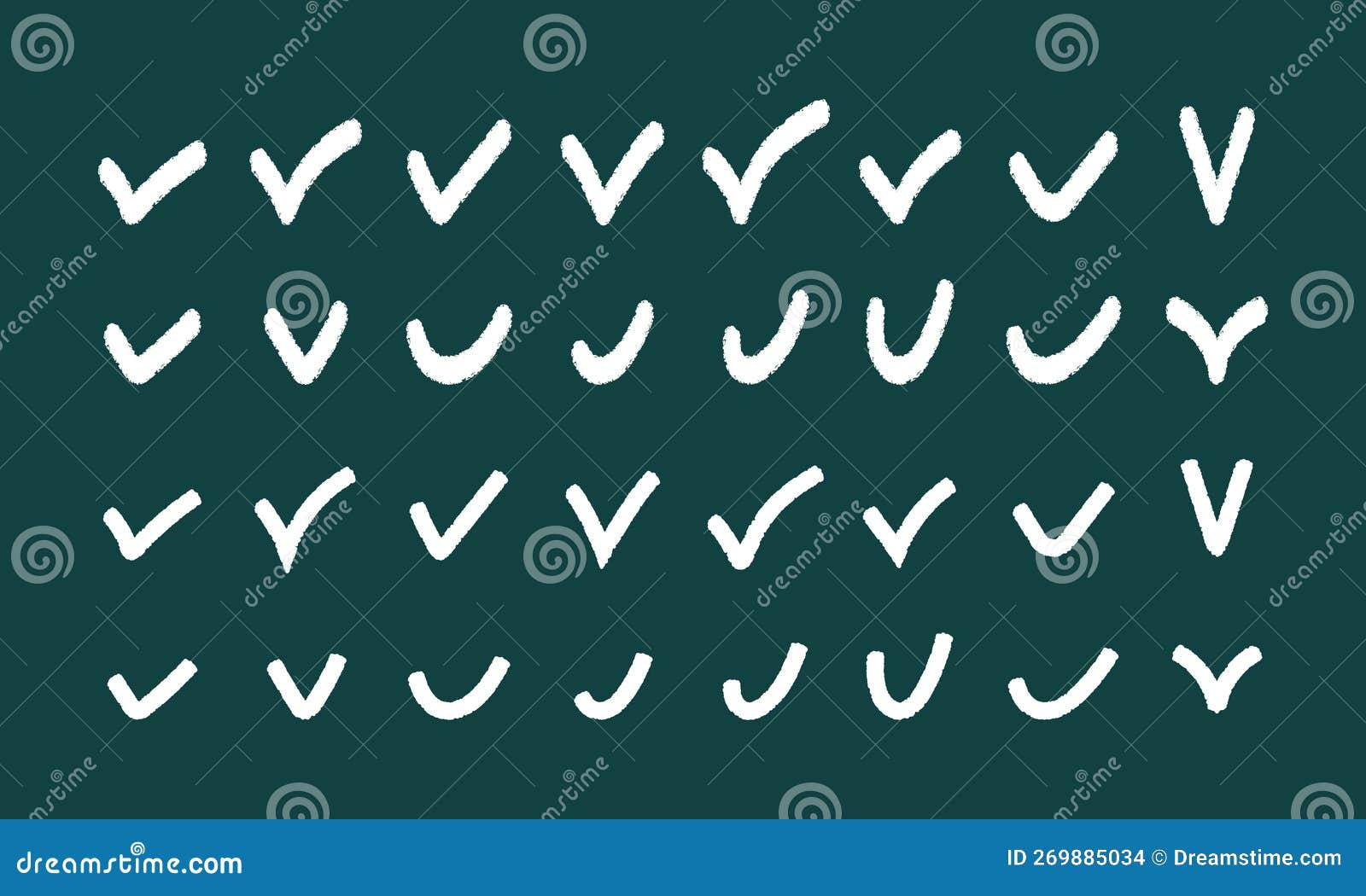 Vector Icon Set of White Hand-drawn Check Marks Stock Vector ...