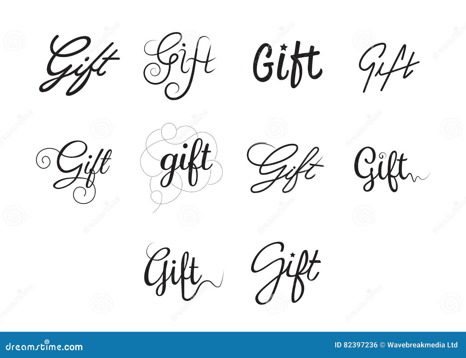 Vector Icon Set of Word Gift Stock Vector - Illustration of fresh ...