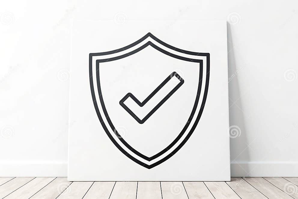 Tick Shield Security Icon Isolated on White Background Stock ...