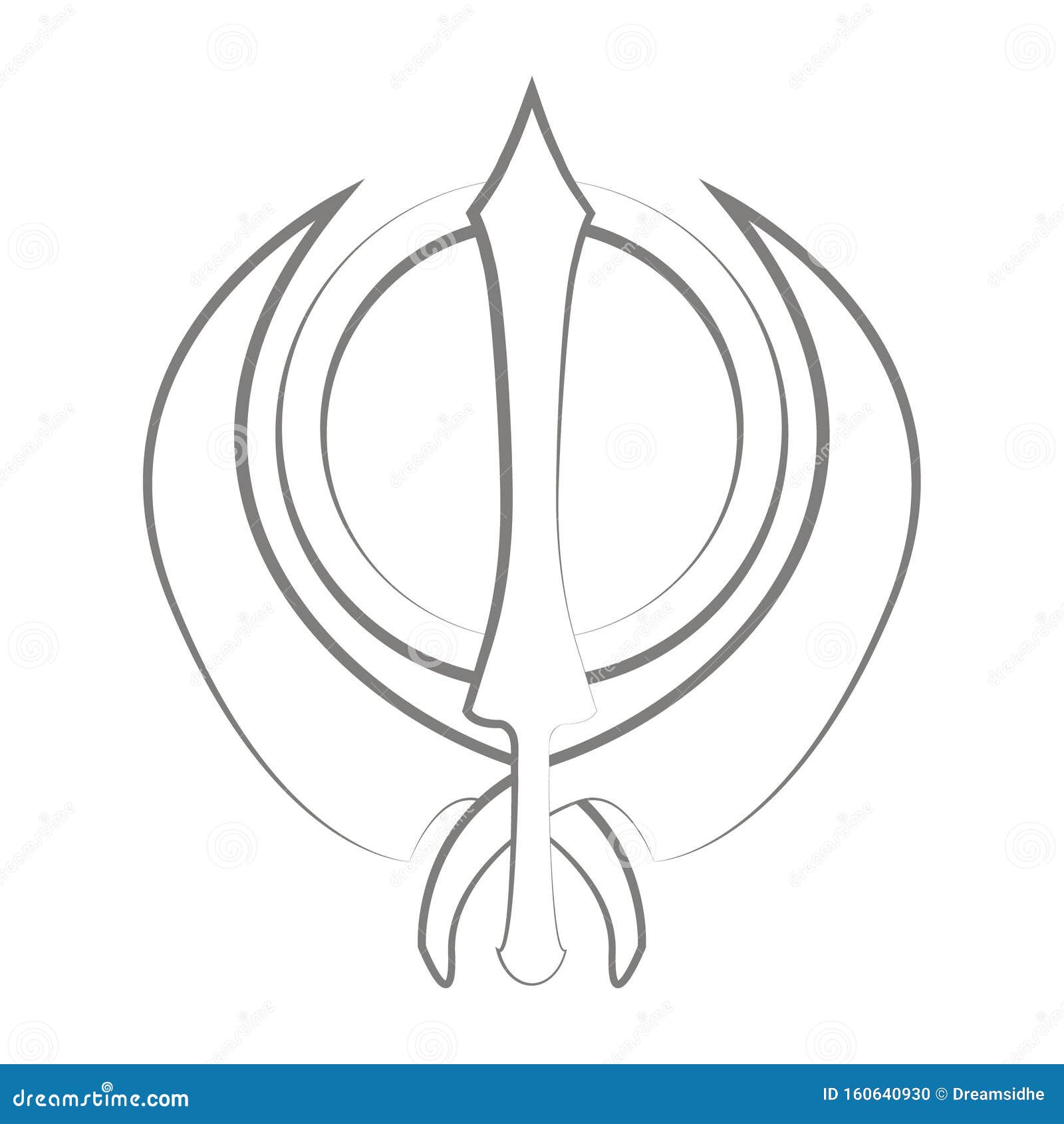 Vector icon with Khanda stock vector. Illustration of belief - 160640930