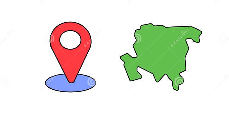 Vector Icon of Simple Forms of Point of Location Stock Illustration ...