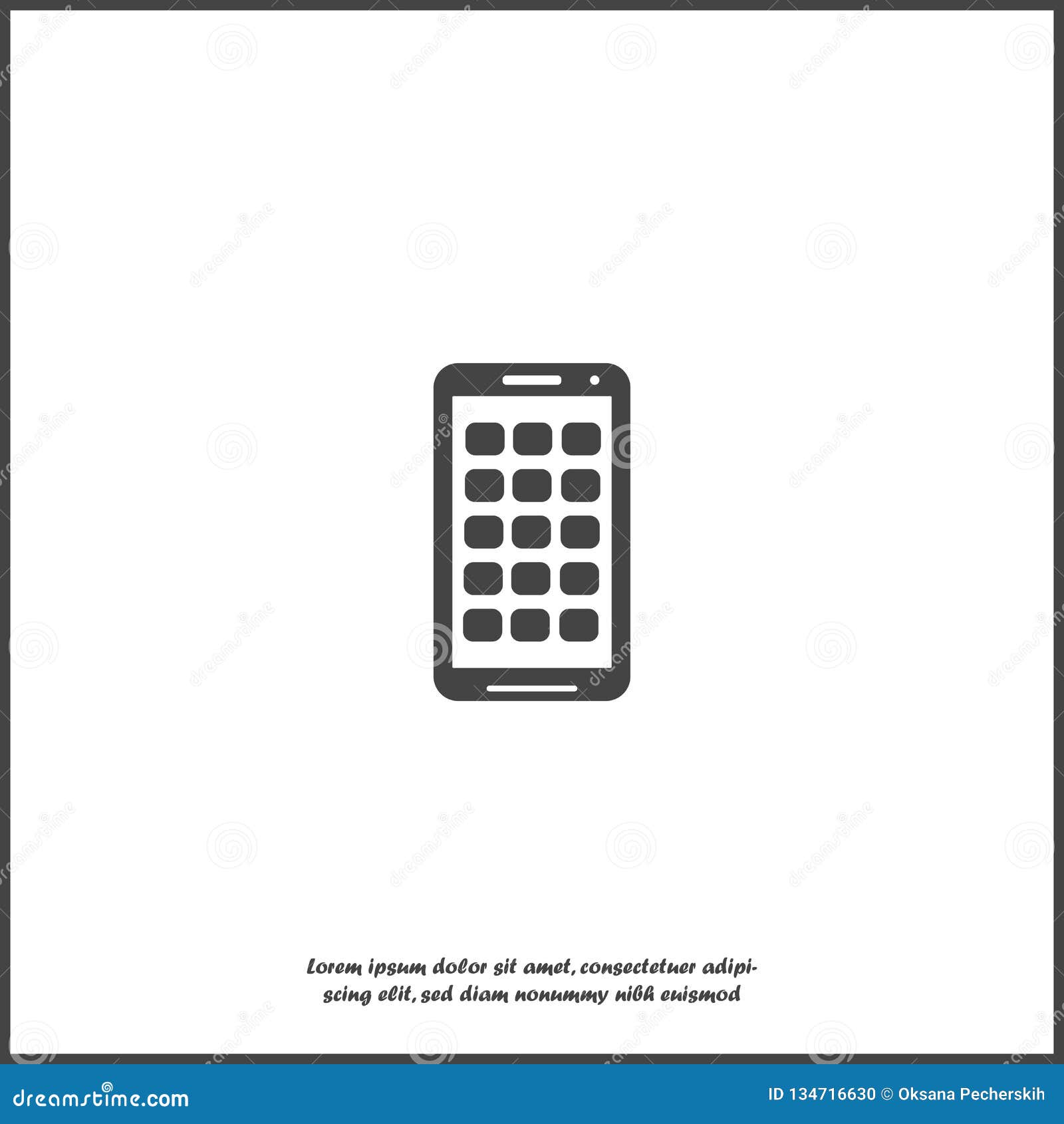 Vector Icon of Smartphone with Icons on White Isolated Background ...