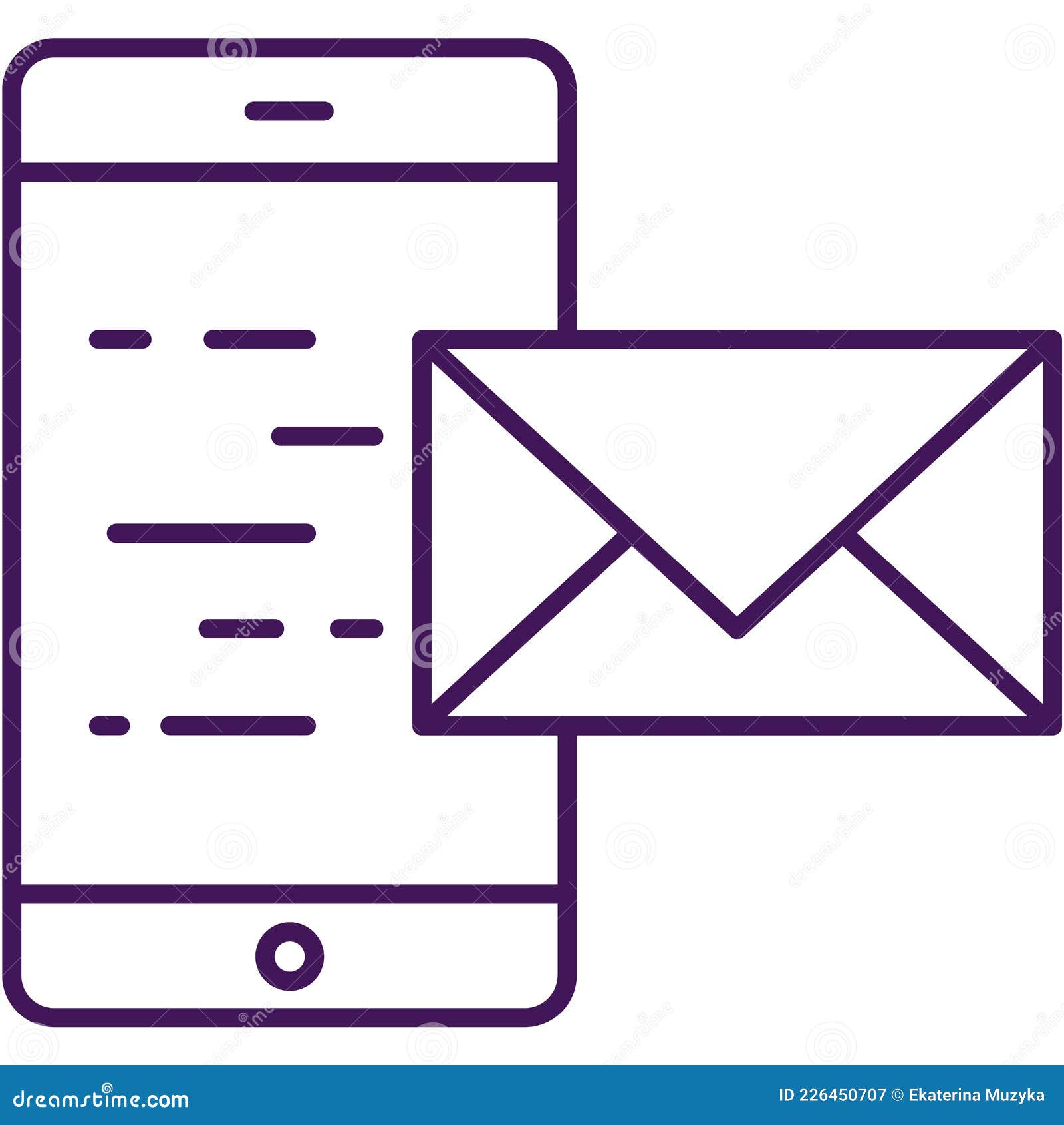 Vector Icon with Smartphone and Incoming Message Stock Vector ...