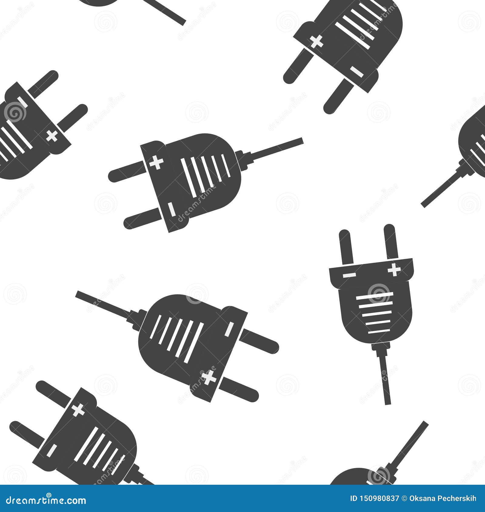 Vector Icon Socket Seamless Pattern on a White Background Stock Vector ...