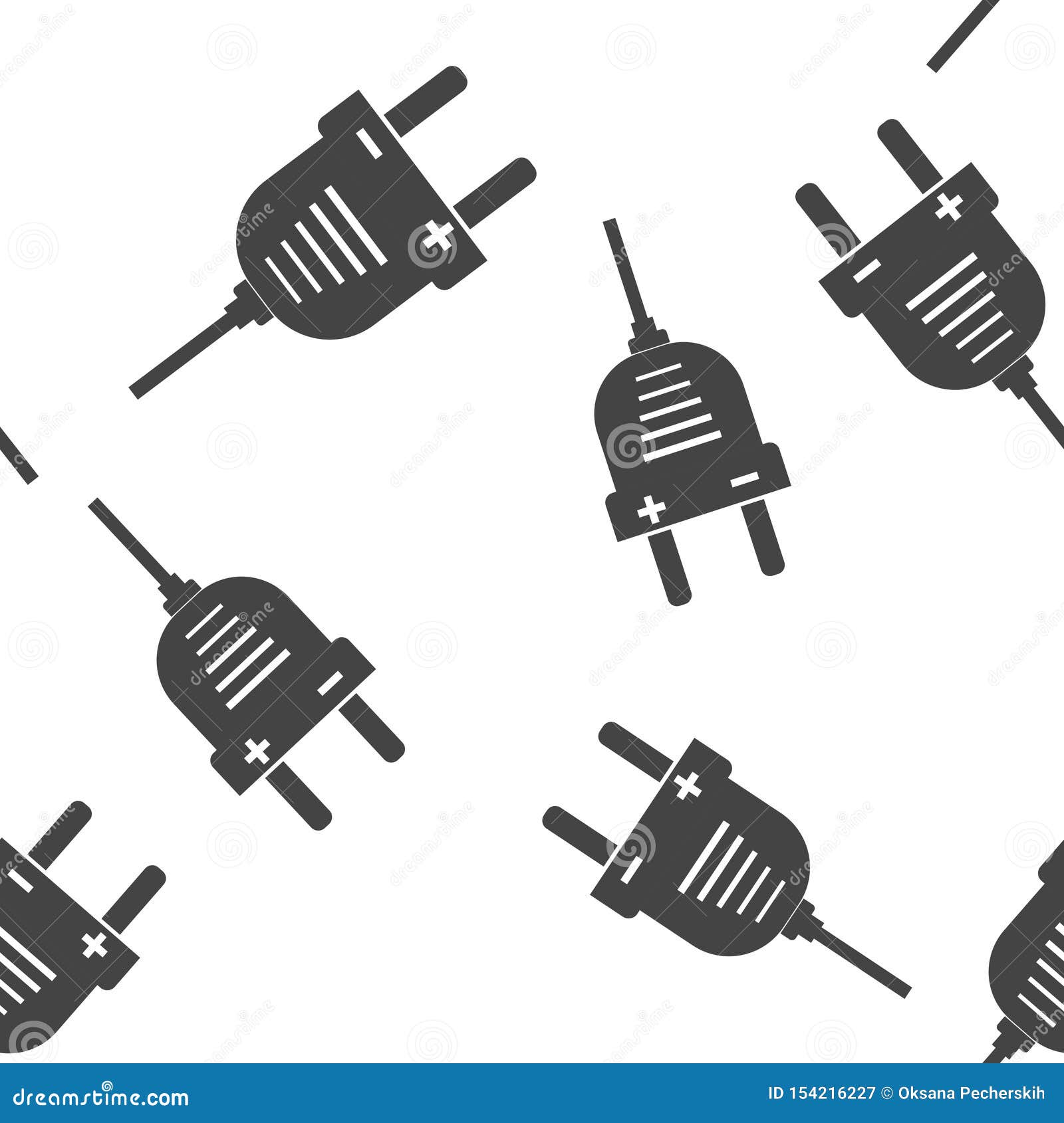 Vector Icon Socket Seamless Pattern on a White Background Stock Vector ...