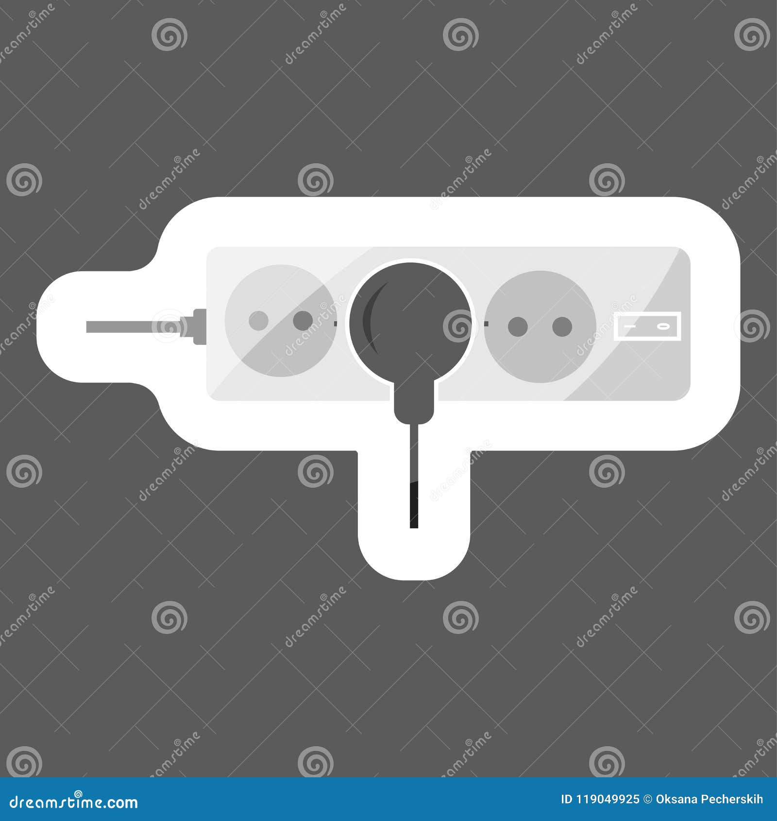 Vector Icon Sockets And Plugs. An Extension Cord The Socket. Vector ...