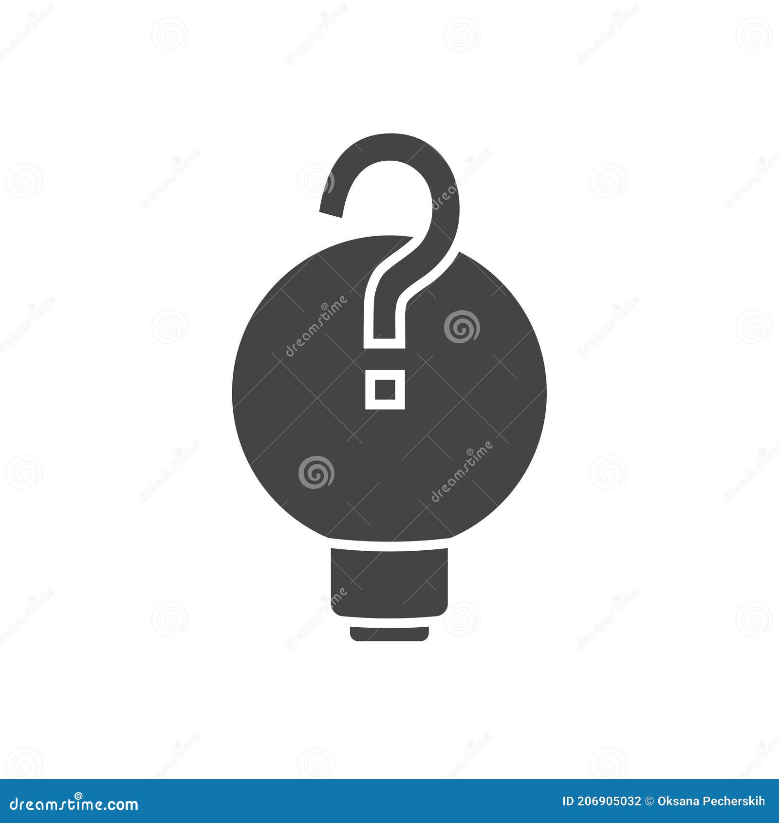 Vector Icon Solution To the Problem, Light Bulb with Question Mark ...