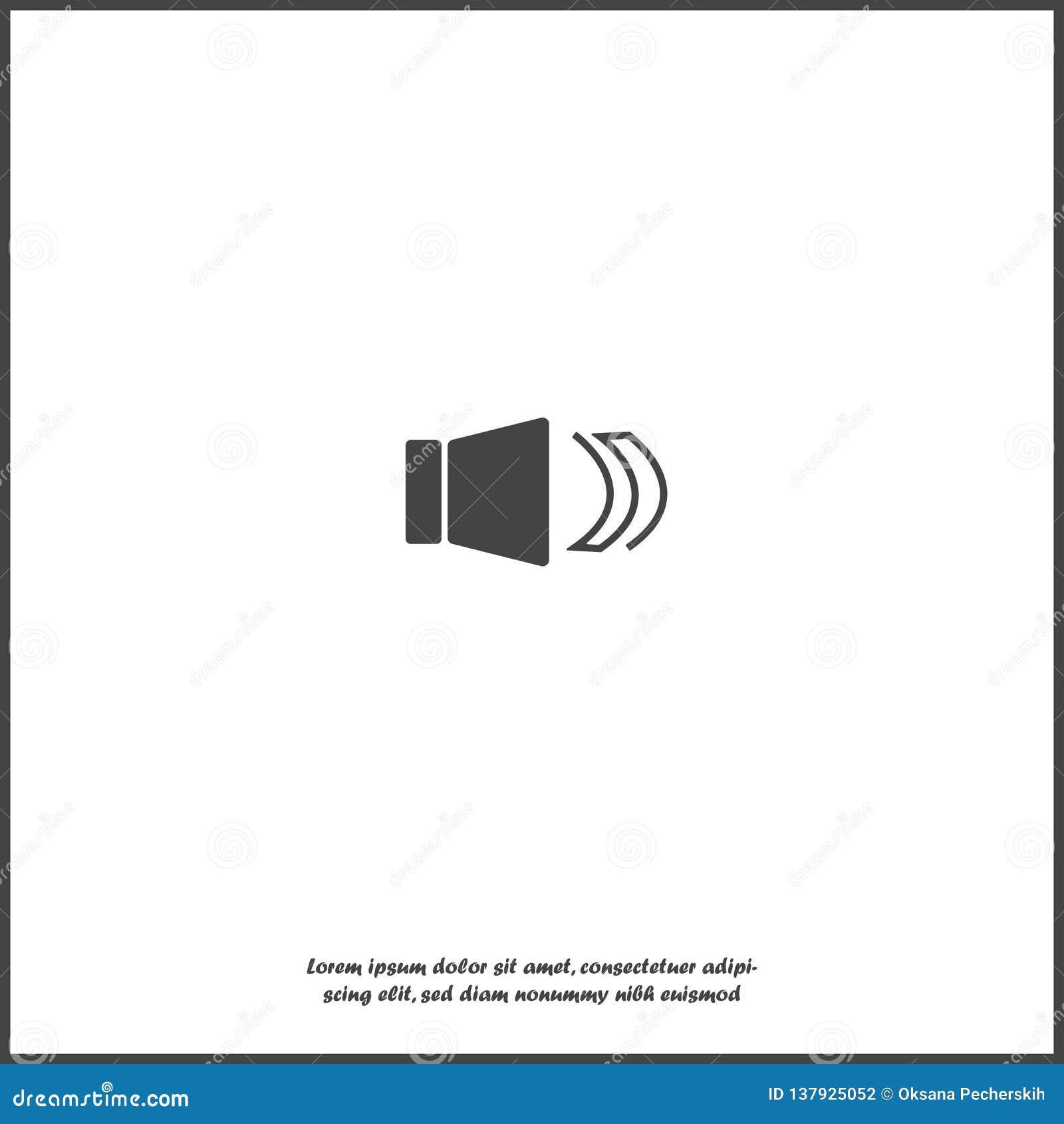 Vector Icon Sound. Flat Image Sound Notification on White Isolated ...