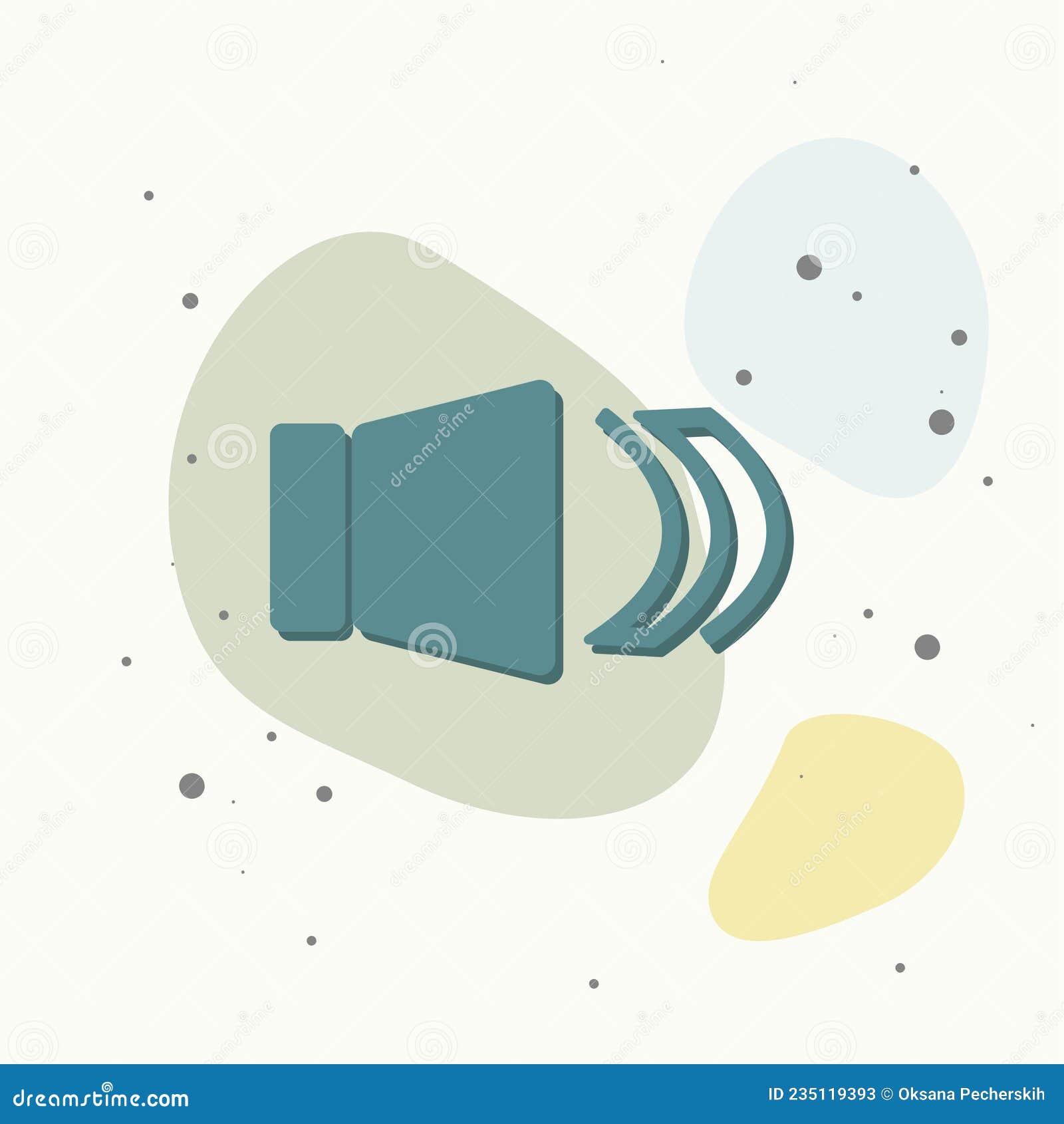 Vector Icon Sound. Flat Image Sound Notification on Multicolored ...