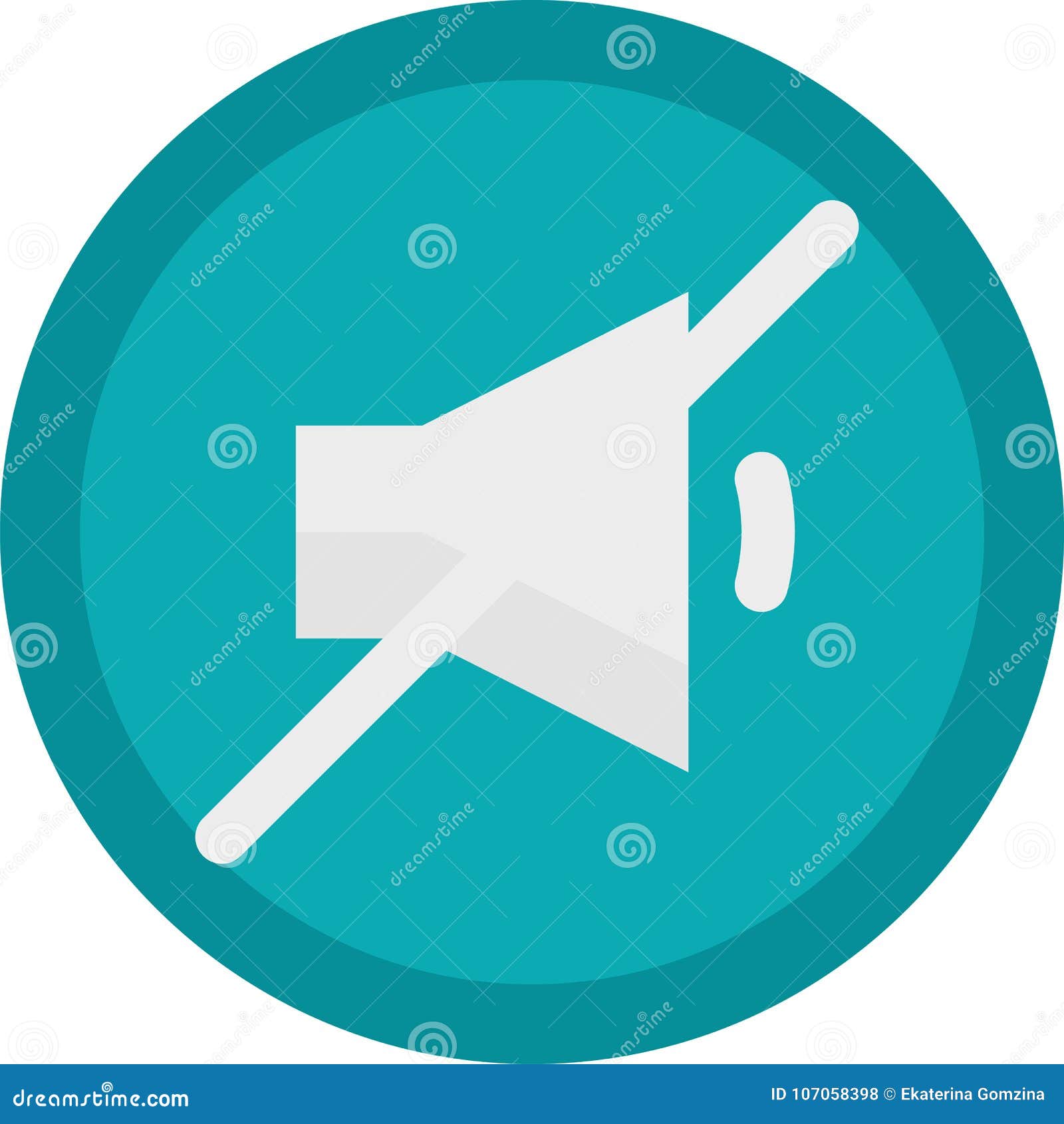 Vector Icon of a Sound Off Button in Flat Style without Outline. Pixel ...
