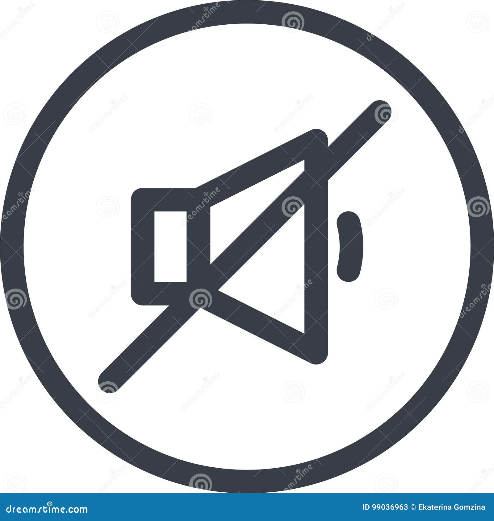 Vector Icon of a Sound Off Button in Line Art Style. Pixel Perfect ...