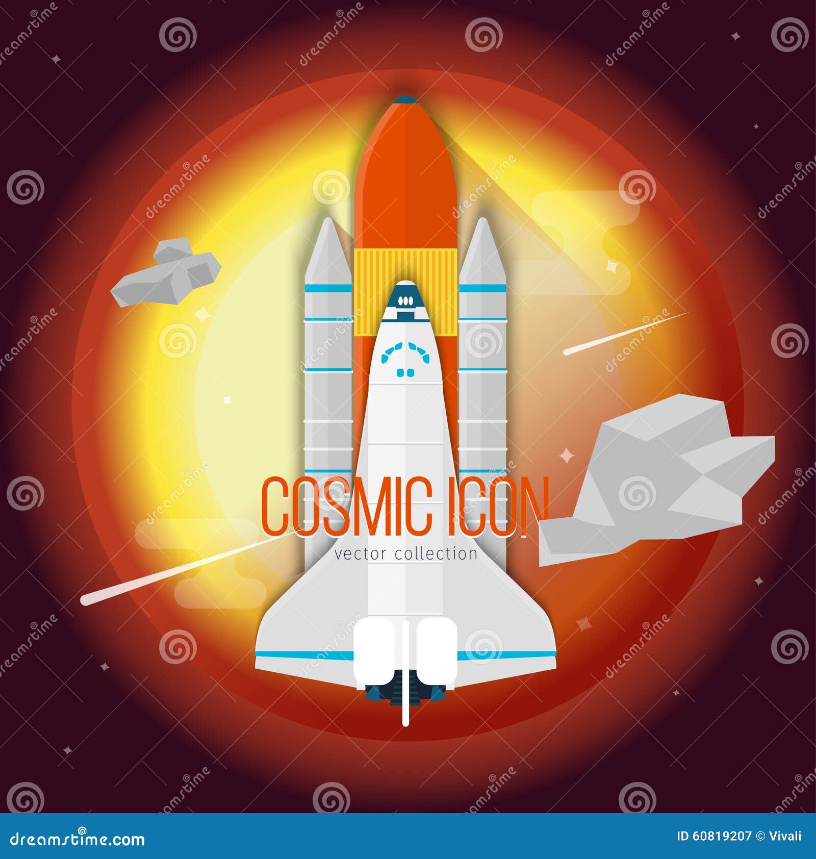 Set Cosmic Ship, Satellite, UFO Flying Spaceship, Alien, Solar System ...