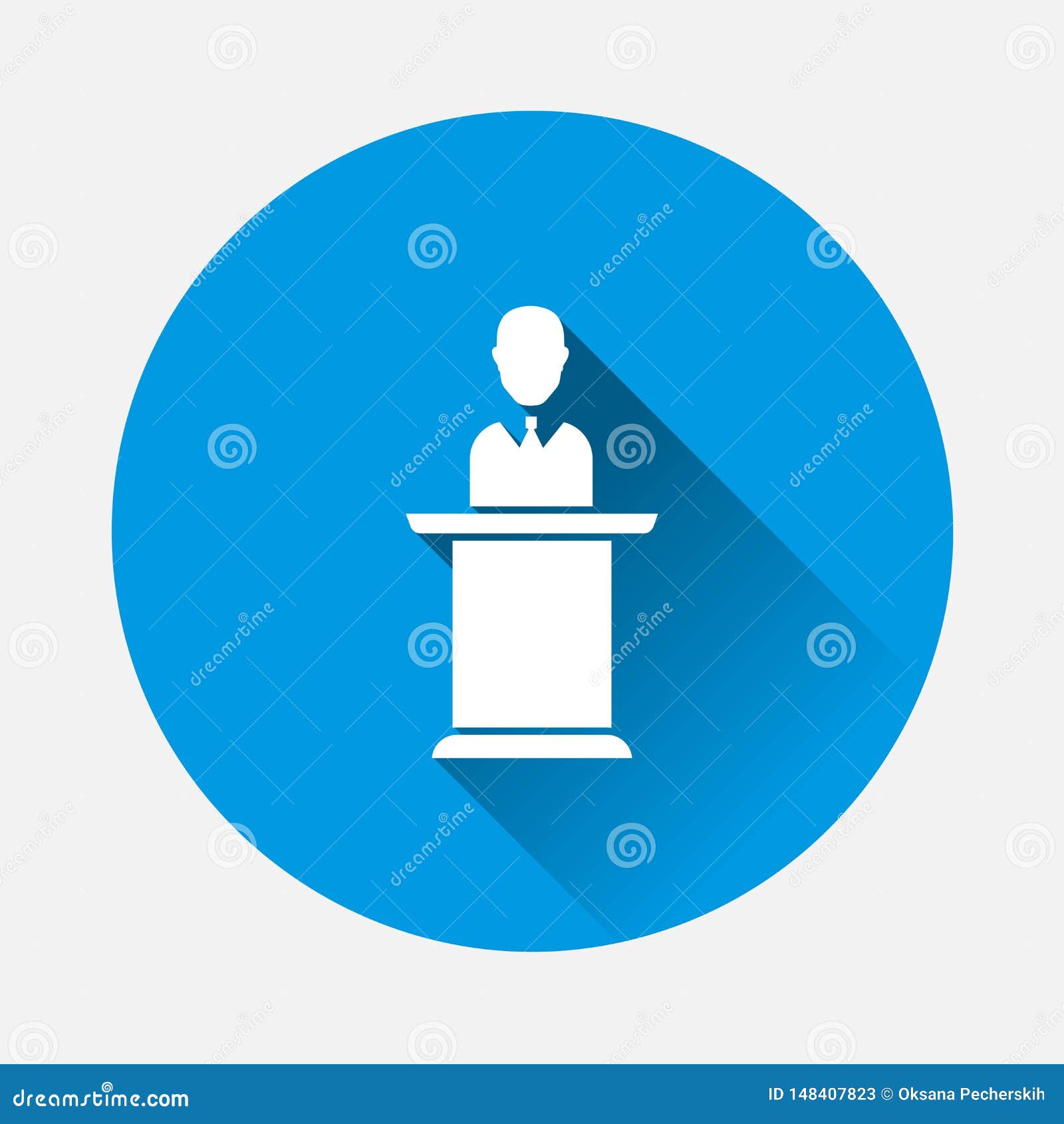 Vector Icon Speaker on the Podium. Politician Broadcasting from the ...