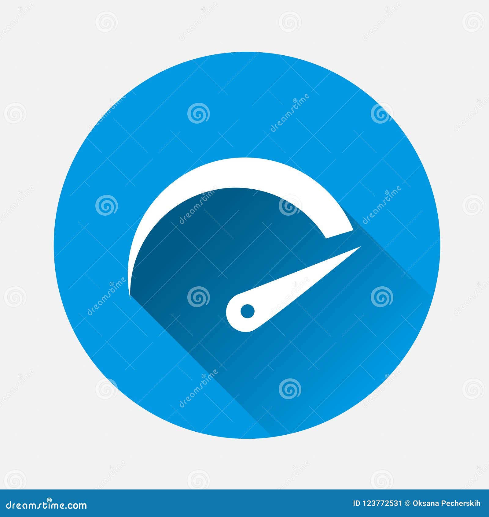 Vector Icon Speedometer on Blue Background. Flat Image Speedometer Icon ...