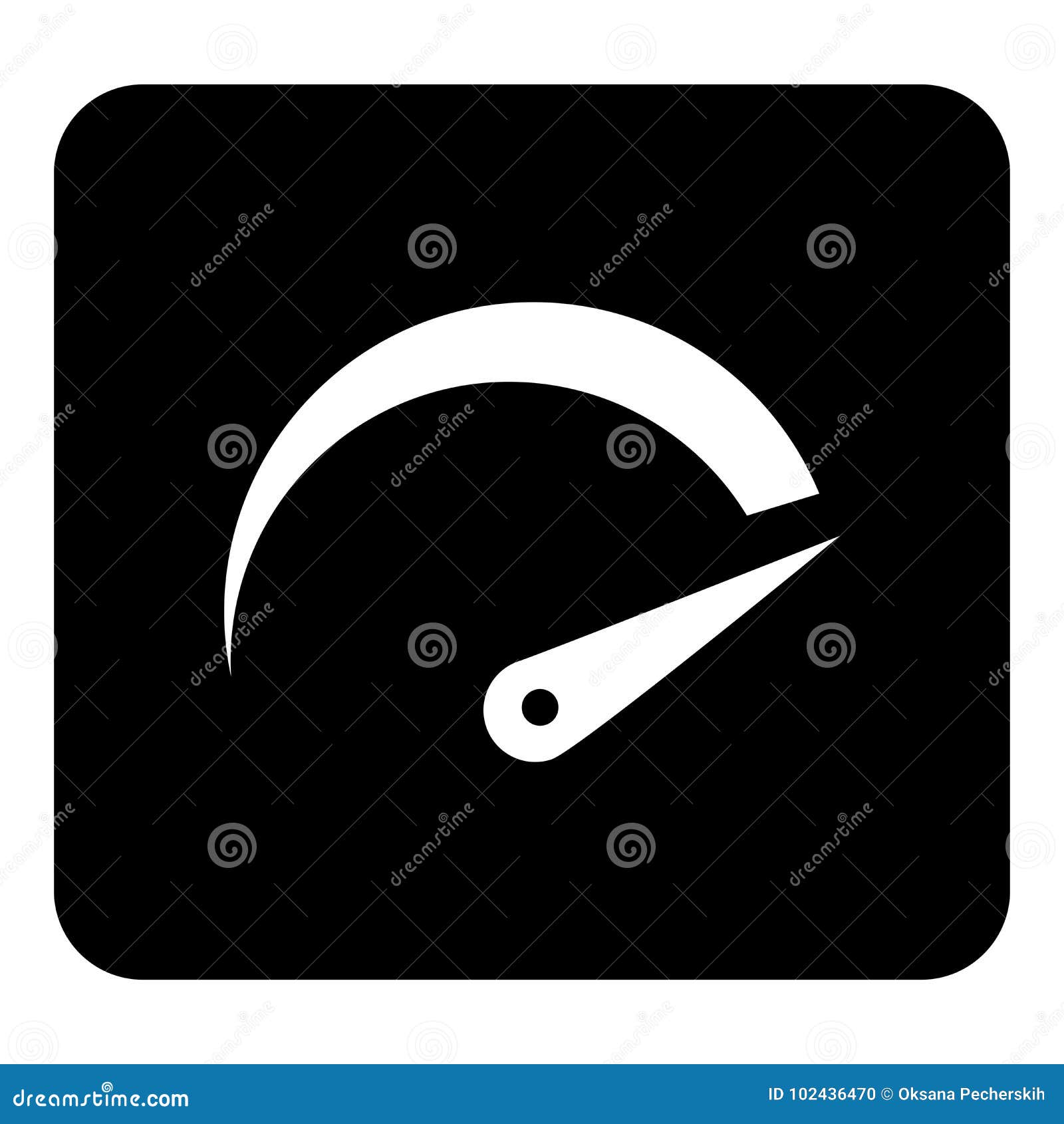 Vector Icon Speedometer. Vector White Illustration on Black Back Stock ...