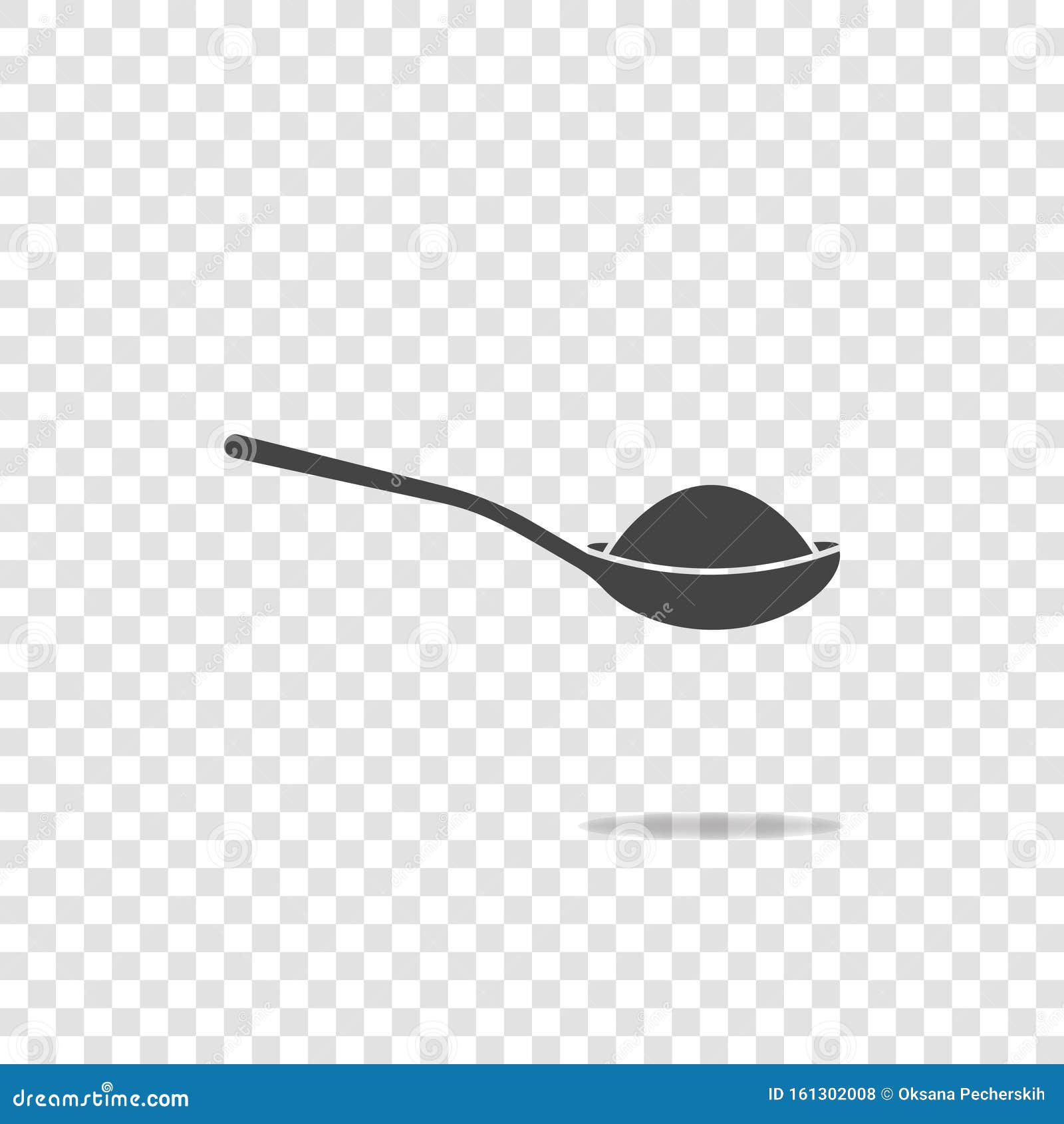 Vector Icon of a Spoon with Sugar or Salt on Transparent Background ...