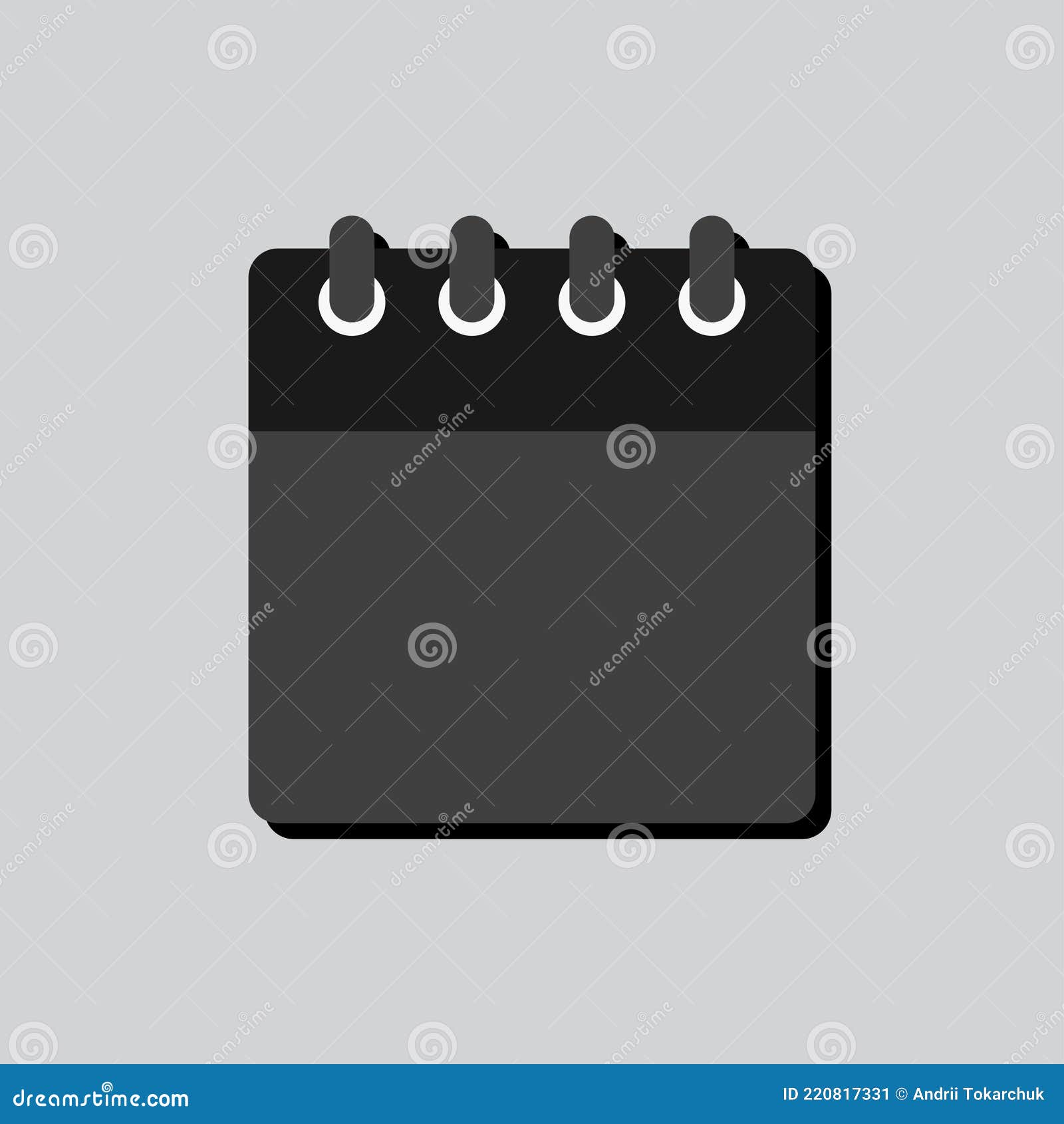 Vector Icon Square Calendar Day, Black Dark Style Stock Vector ...