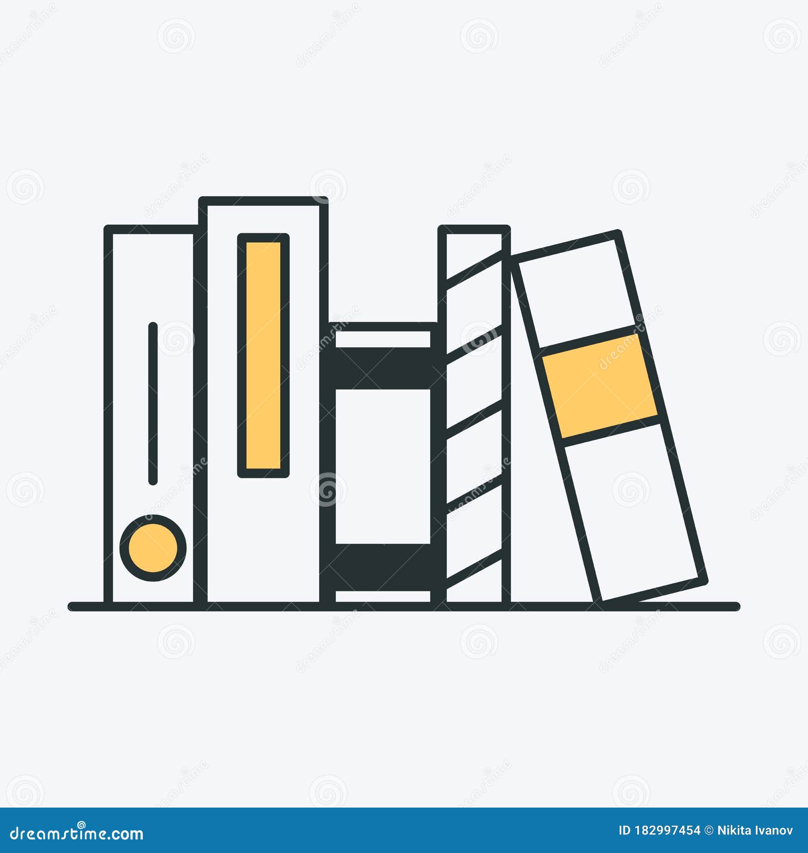 Vector Icon of a Stack of Folders and Binders. Can Be Used As a Logo or ...