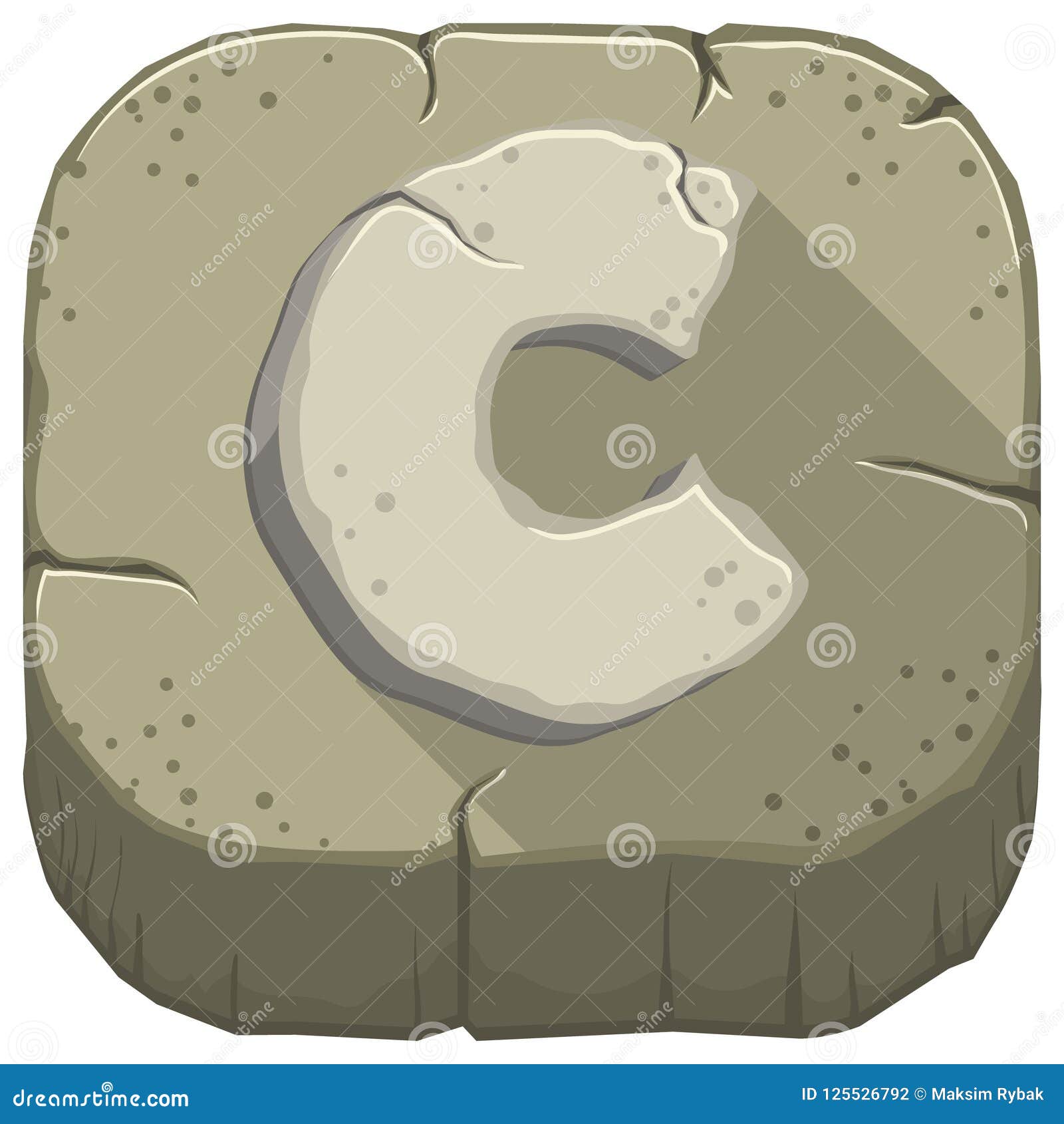 Letter C carved from stone stock vector. Illustration of limestone ...