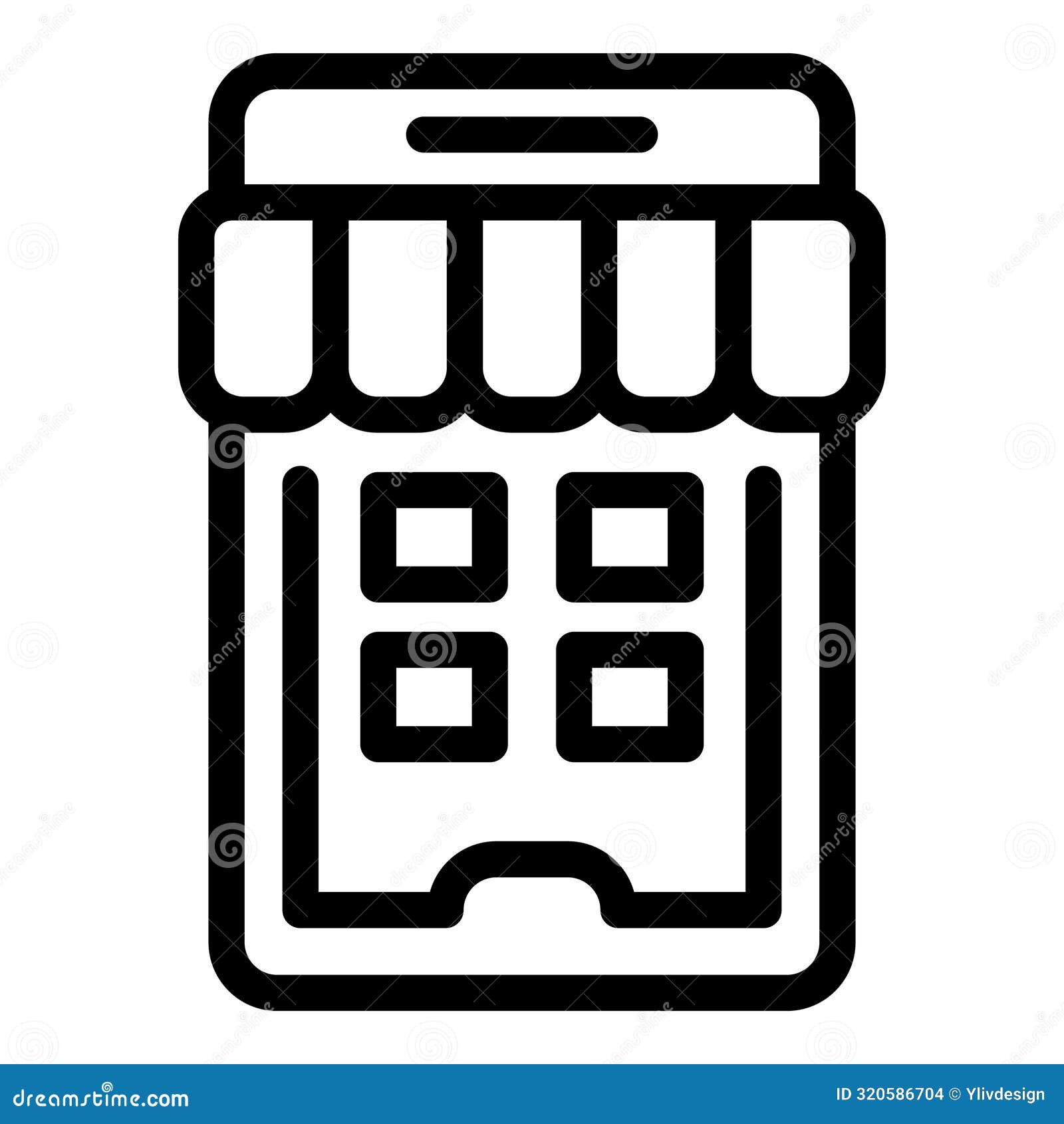 Vector Icon of a Storefront Stock Vector - Illustration of commercial ...