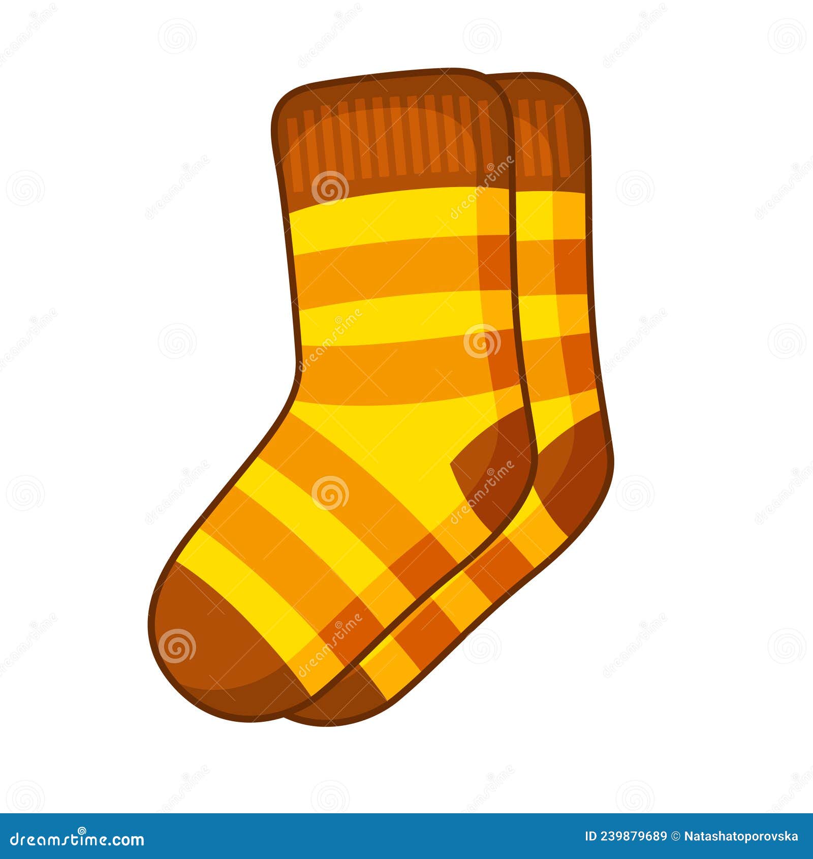 Vector Icon Striped Socks. Funny Element in a Cartoon Style Stock ...